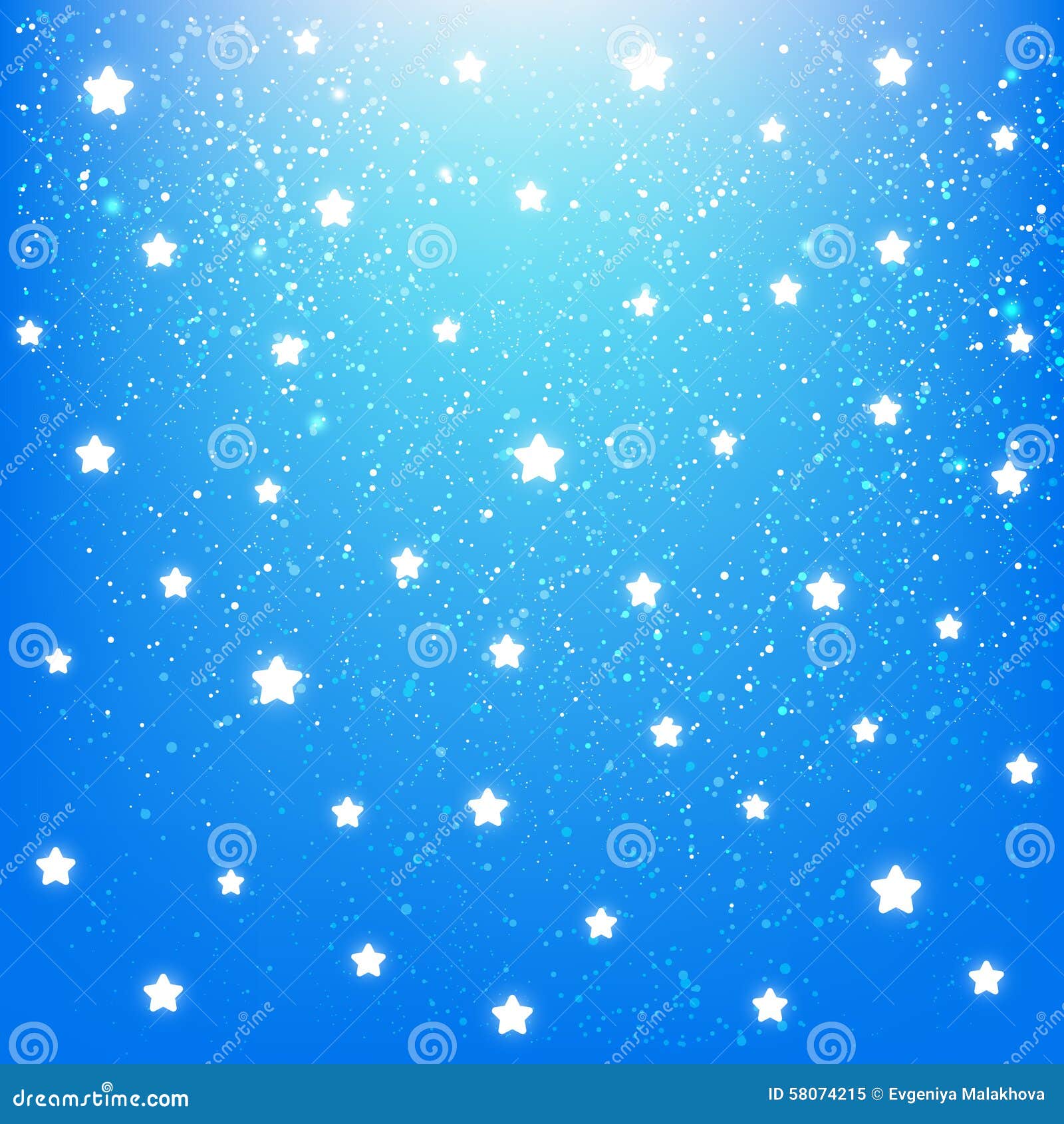 Shiny stars on blue sky stock vector. Illustration of glitter - 58074215