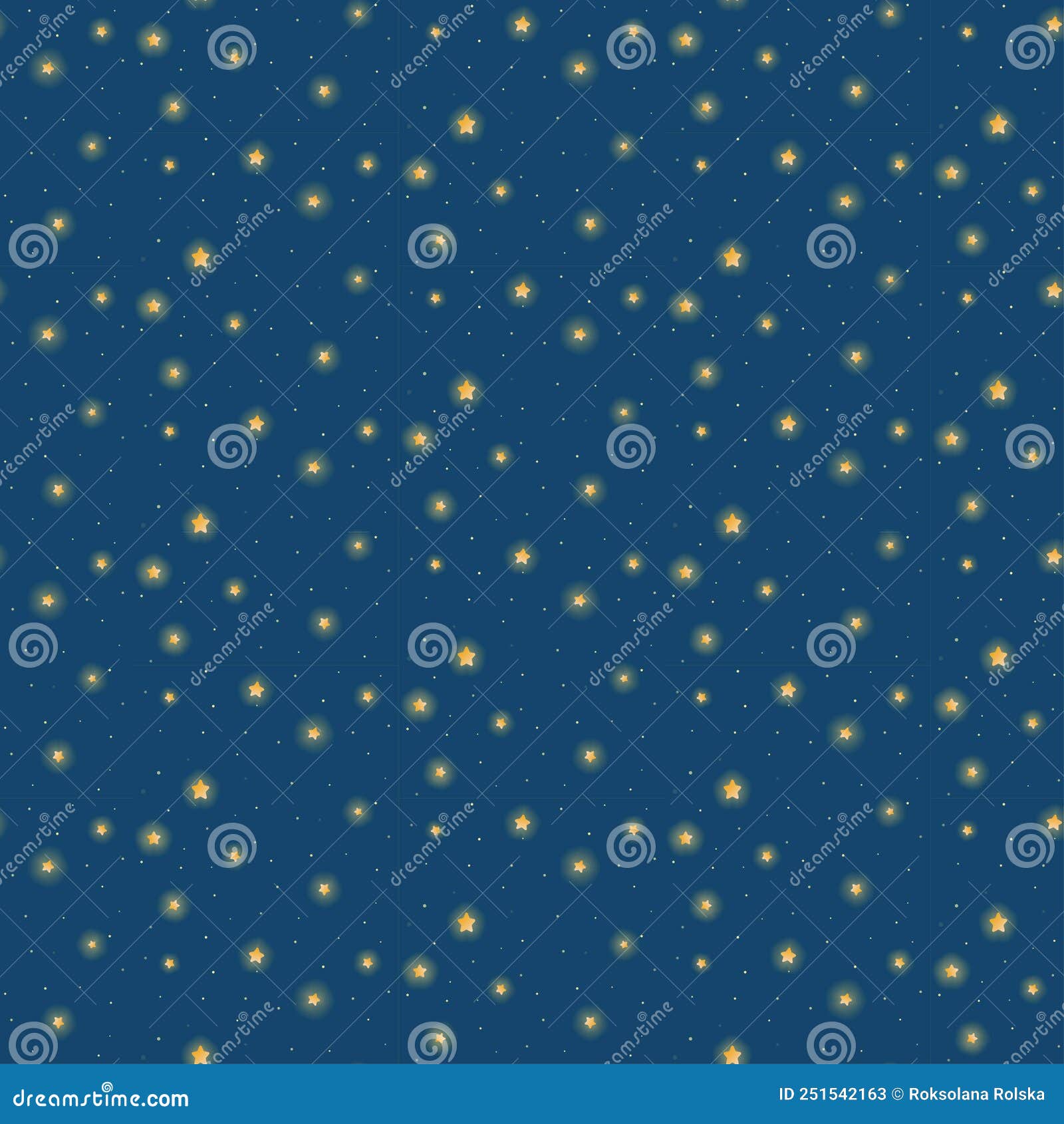 Shiny Stars Seamless Pattern. Magic Starry Sky. Outer Space. Vector ...