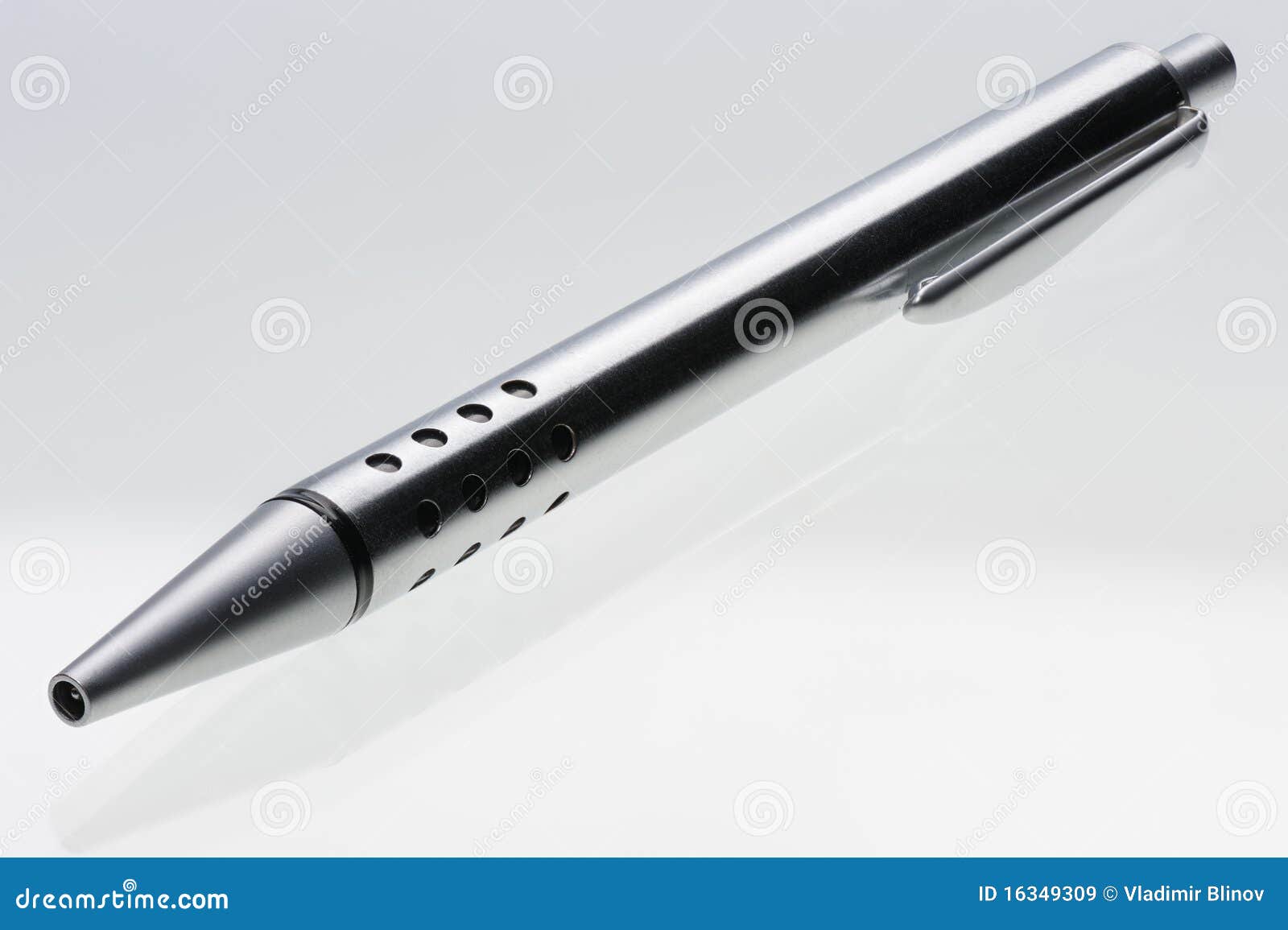 Shiny Steel Ball-point Pen, Hyper DoF Stock Image - Image of device ...