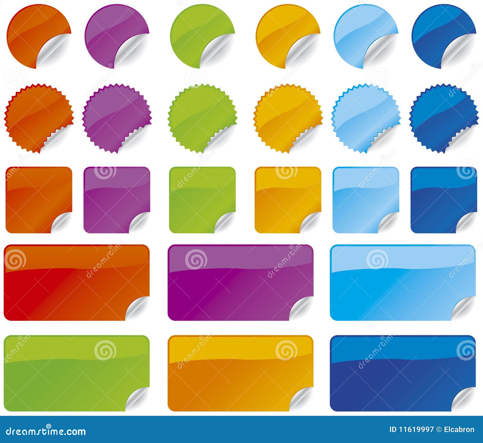 Shiny Stickers stock vector. Illustration of blank, shiny - 11619997