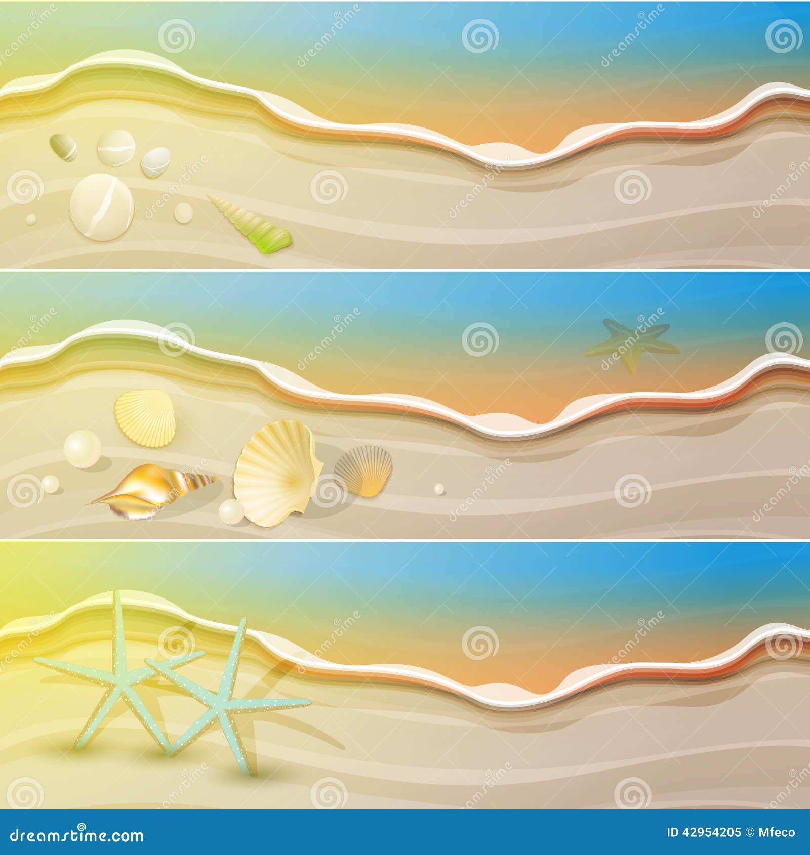 Shiny Summer Theme Banner Set Stock Vector - Illustration of ...