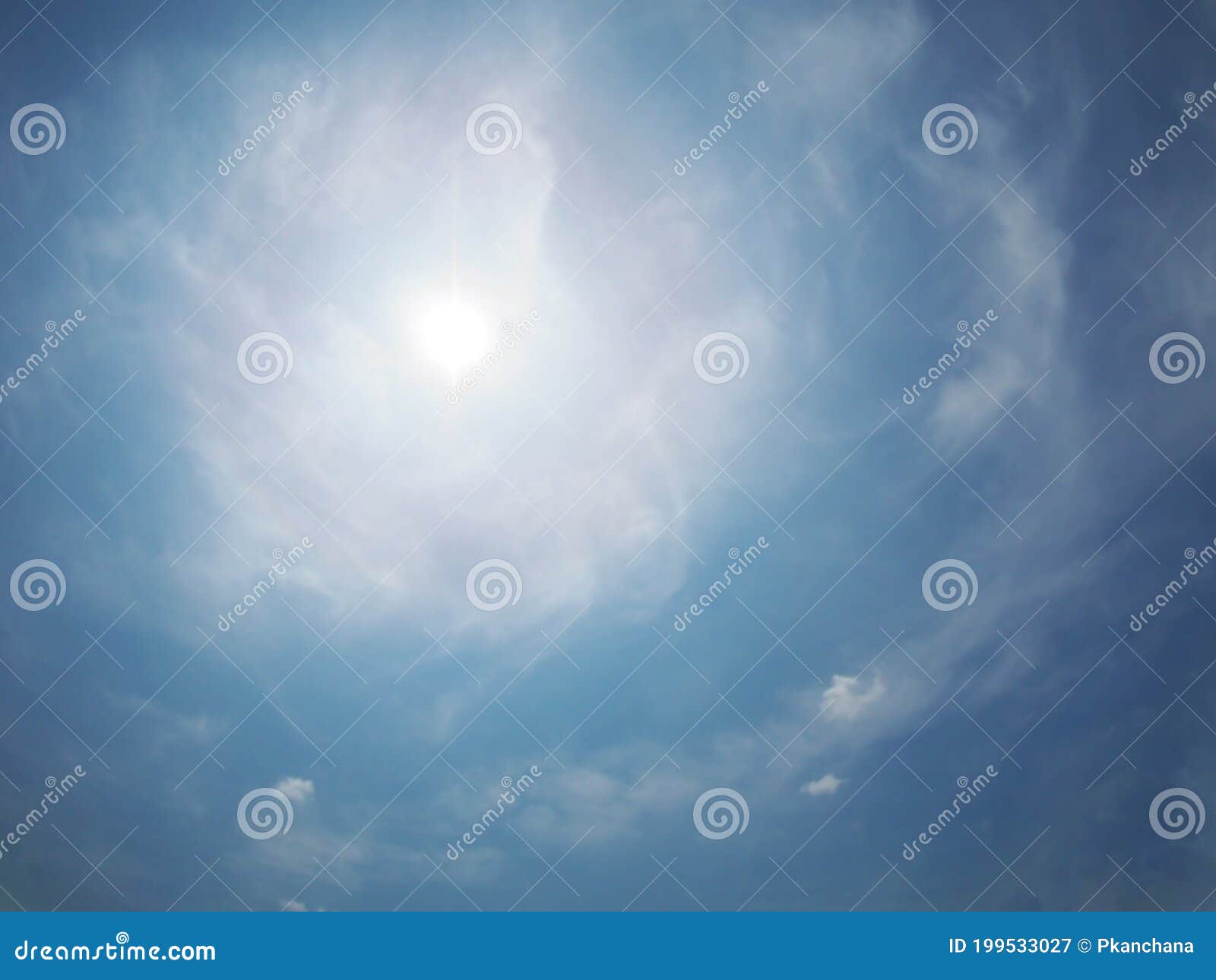 Shiny Sun on Blue Sky at Noon Stock Image - Image of pattern, outdoor ...