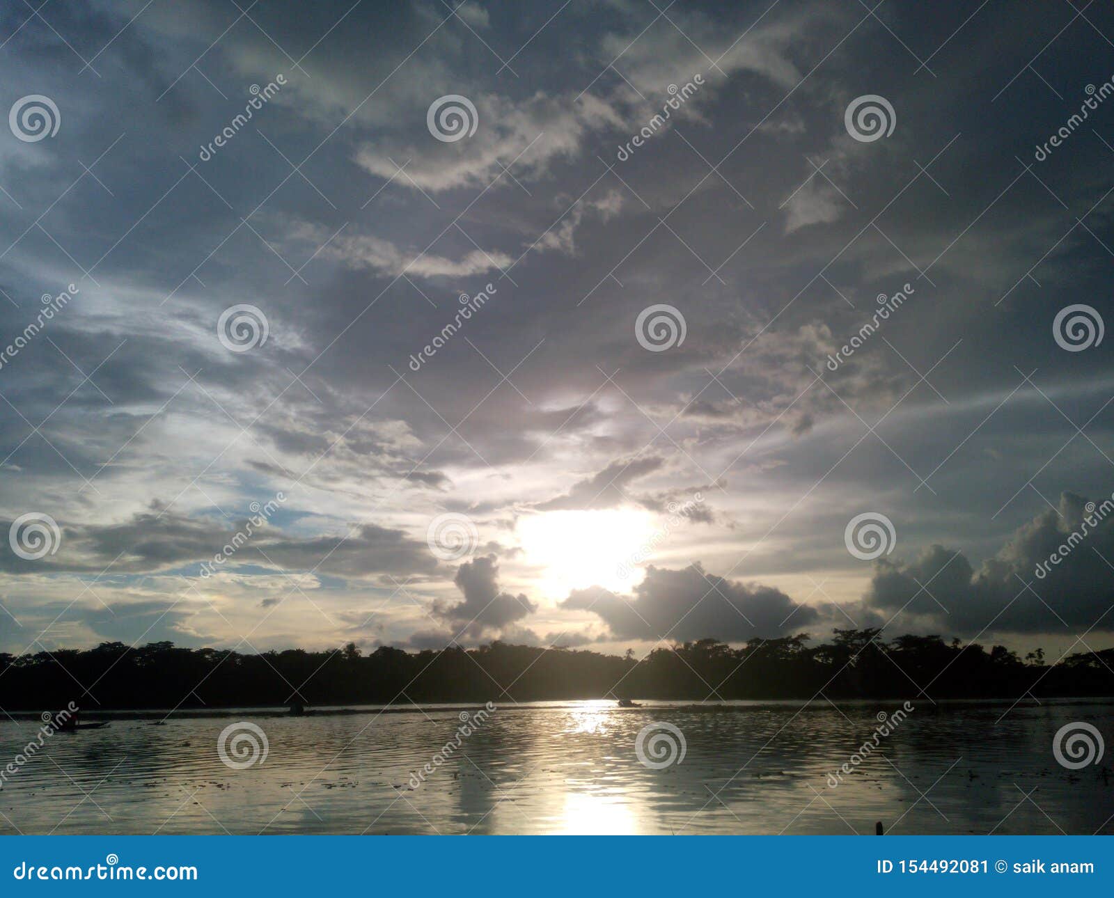 Shiny sun set stock image. Image of cloud, shiny, river - 154492081