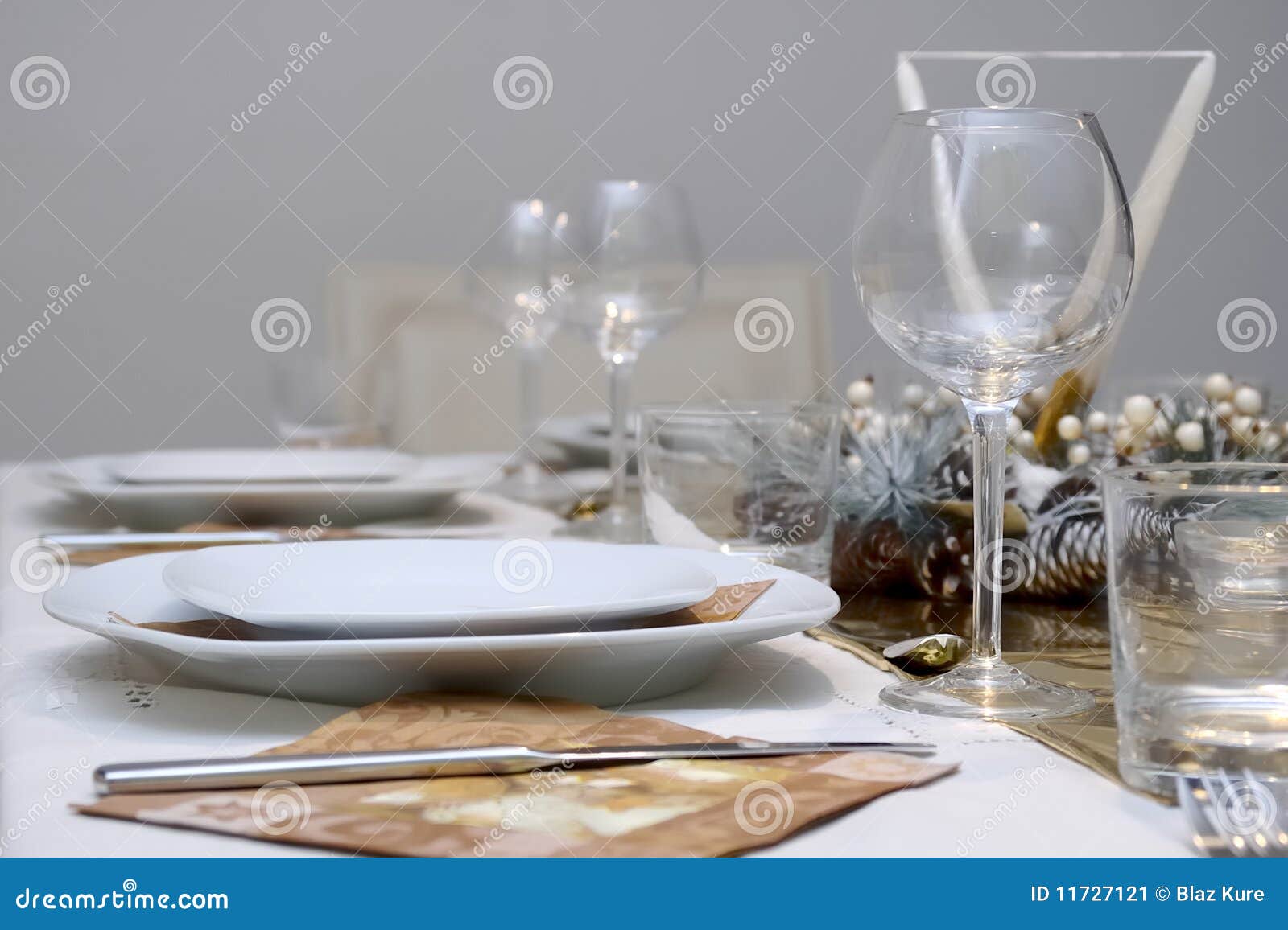 Shiny table setting stock image. Image of luxury, glass - 11727121