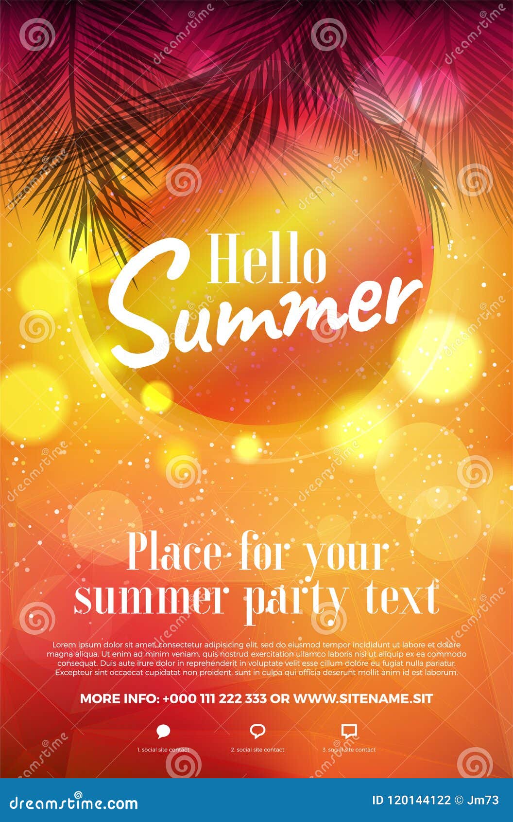 Shiny Template for Summer Party Poster Stock Vector - Illustration of ...