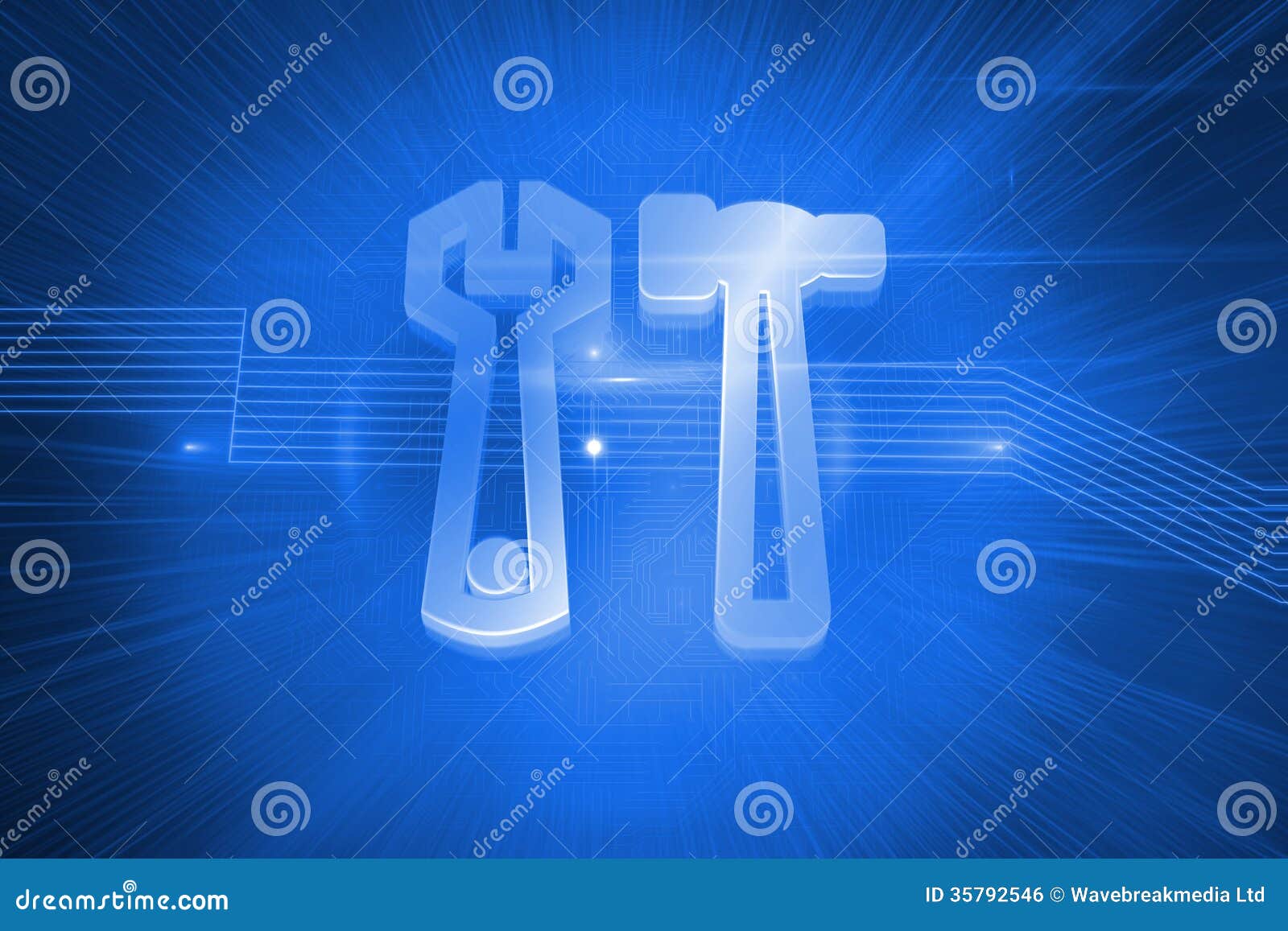 Shiny Tools on Blue Background Stock Illustration - Illustration of ...