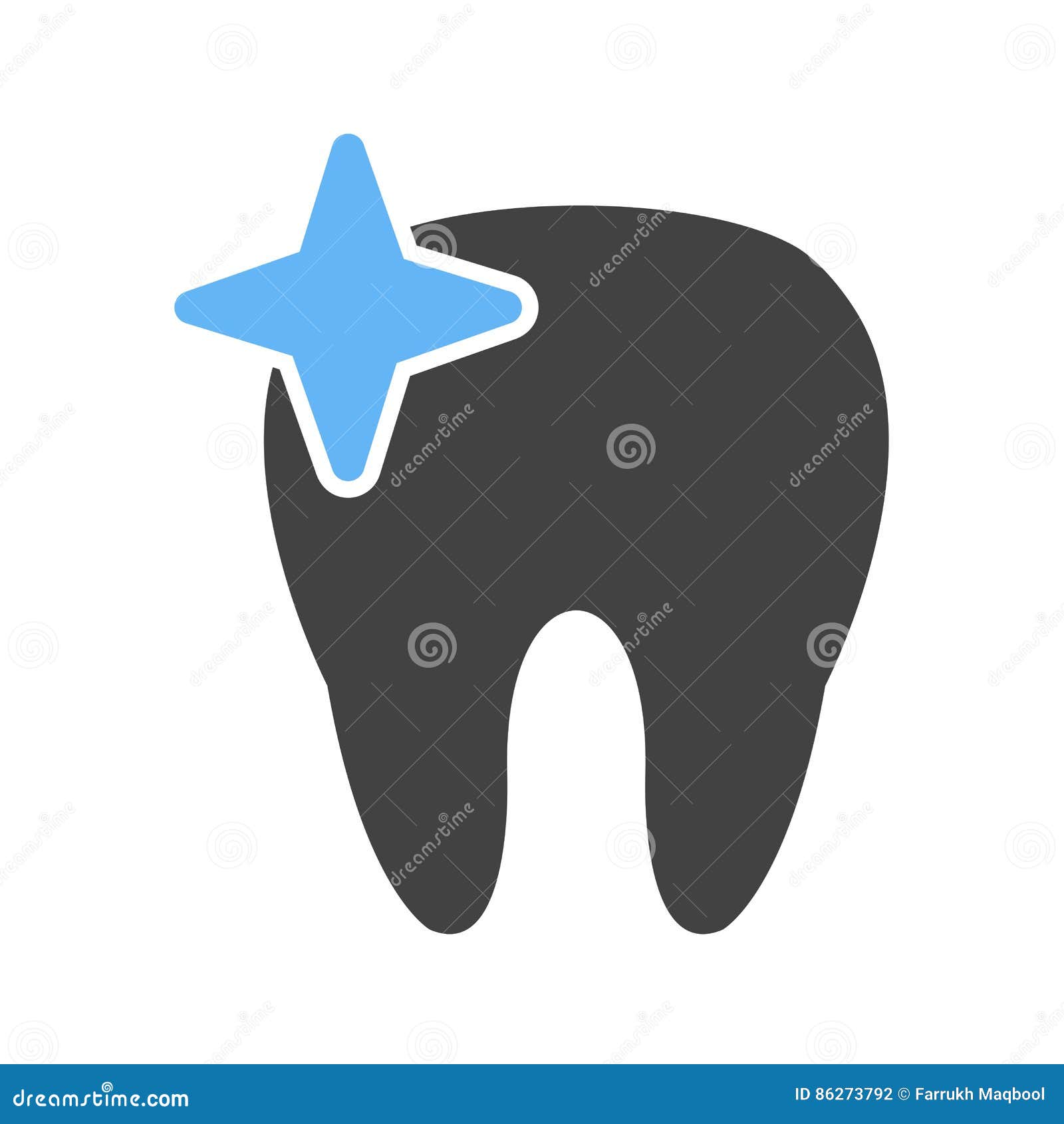 Shiny Tooth stock vector. Illustration of brush, care - 86273792