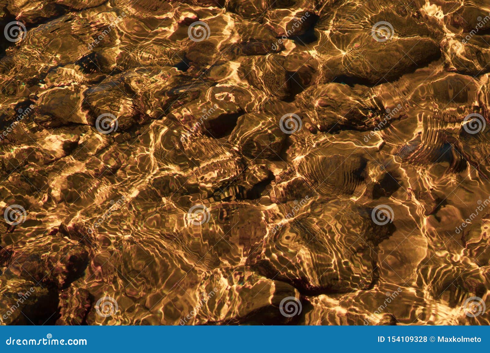 Shiny Transparent Water. Clear Water with Pebbles and Stone on the ...