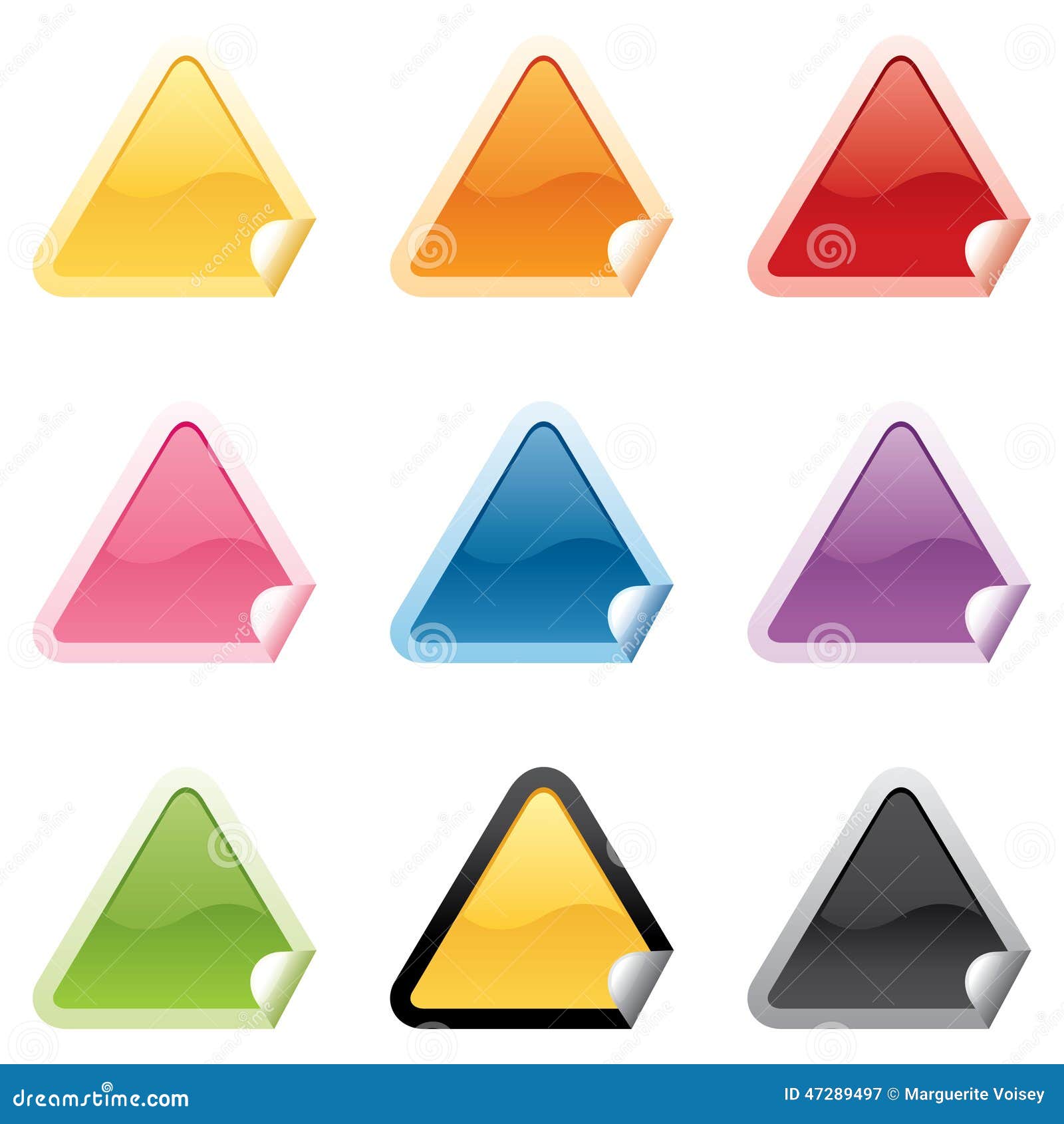 Shiny Triangle Stickers stock vector. Illustration of note - 47289497