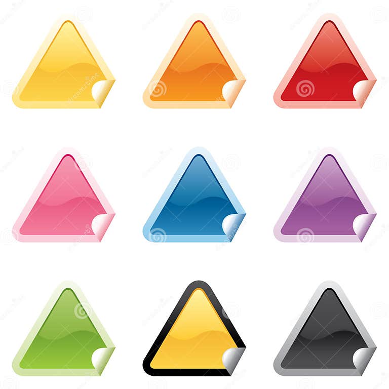 Shiny Triangle Stickers stock vector. Illustration of note - 47289497