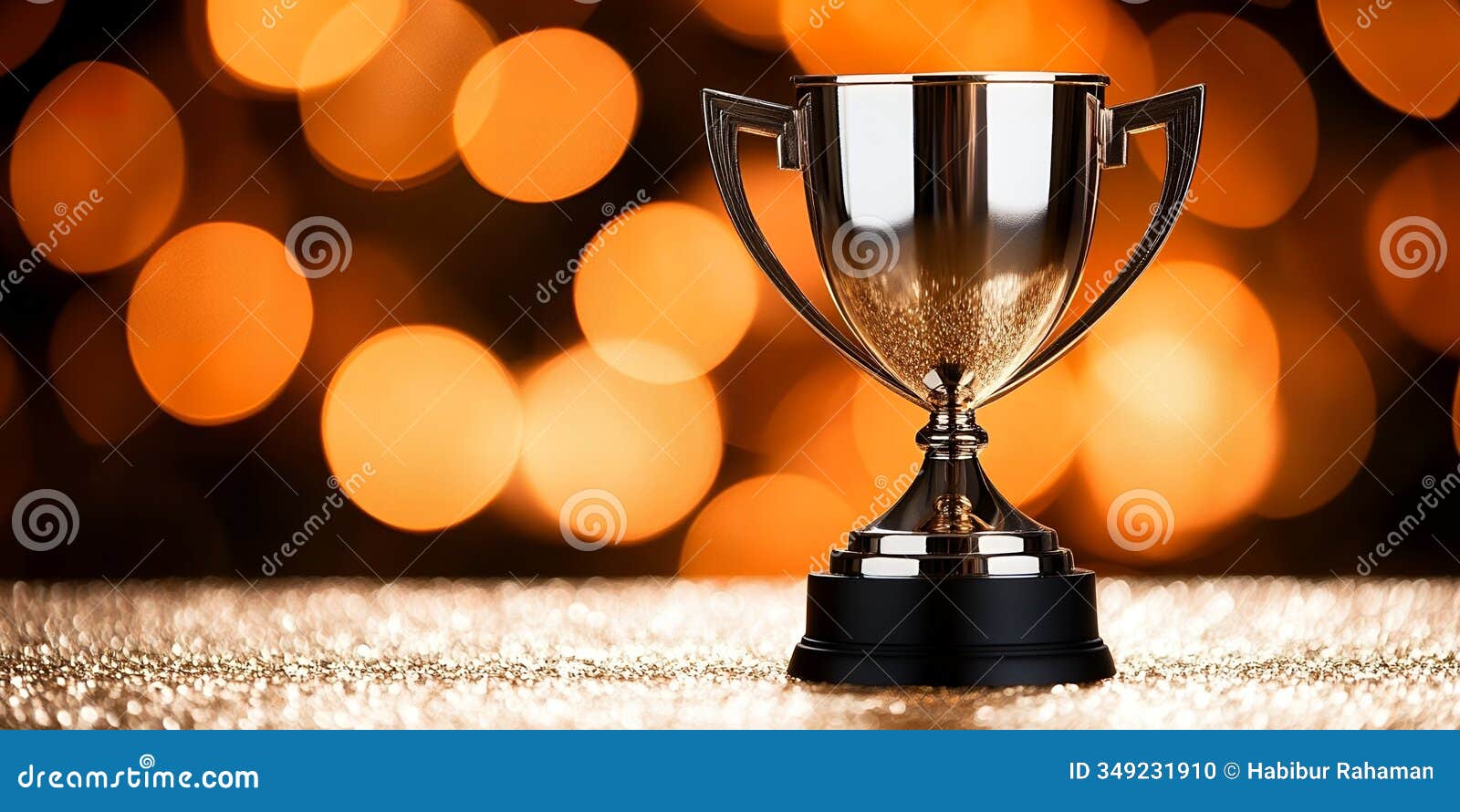 A Shiny Trophy On A Radiant Pink Background. Stock Photo ...