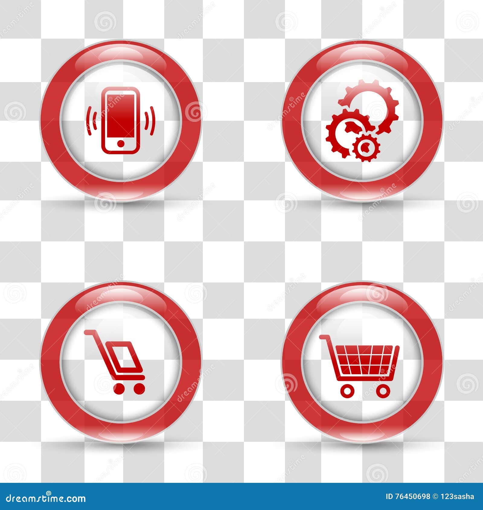 Shiny vector icons set stock illustration. Illustration of mobile ...