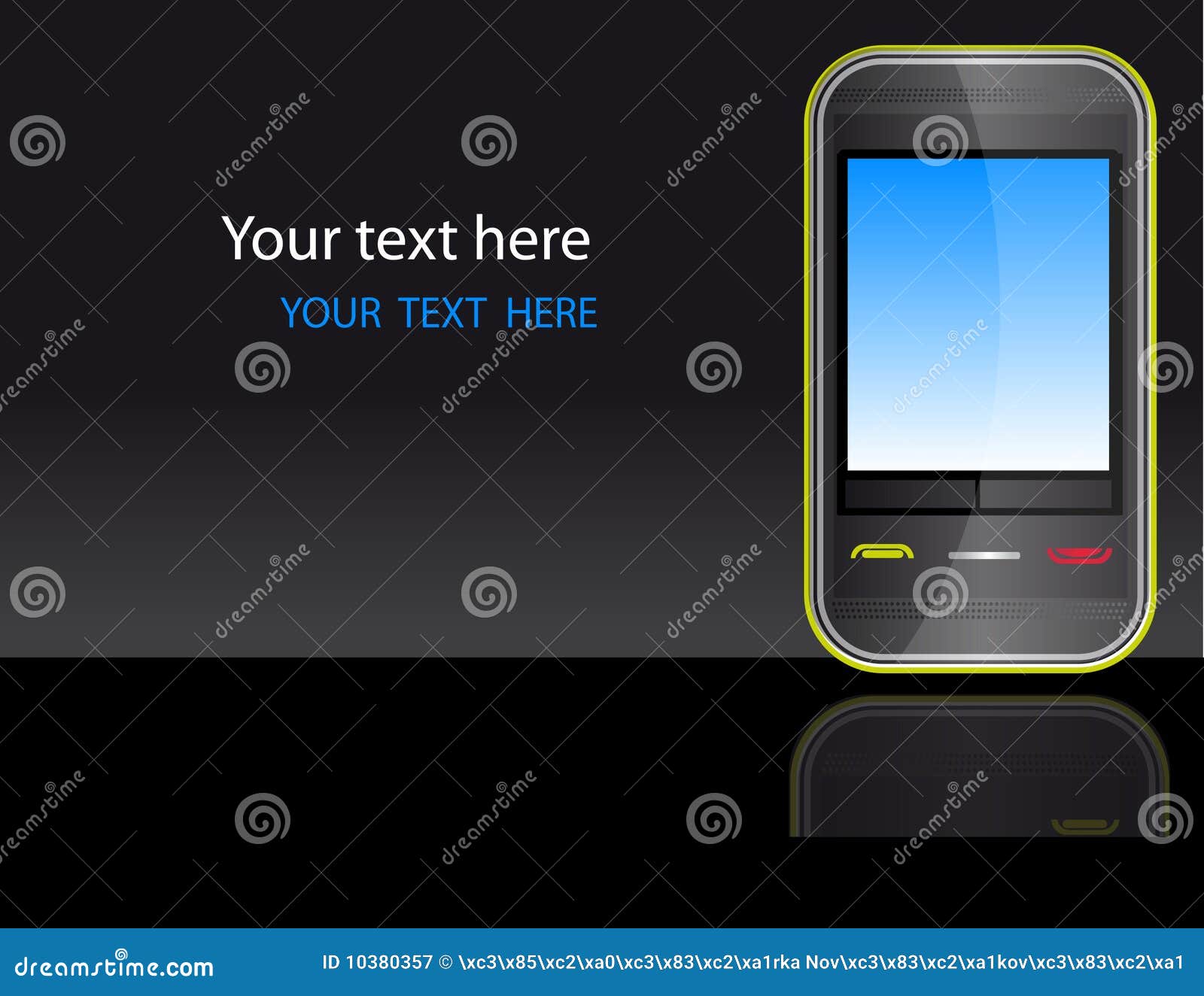 Shiny vector mobile phone stock vector. Illustration of shine - 10380357