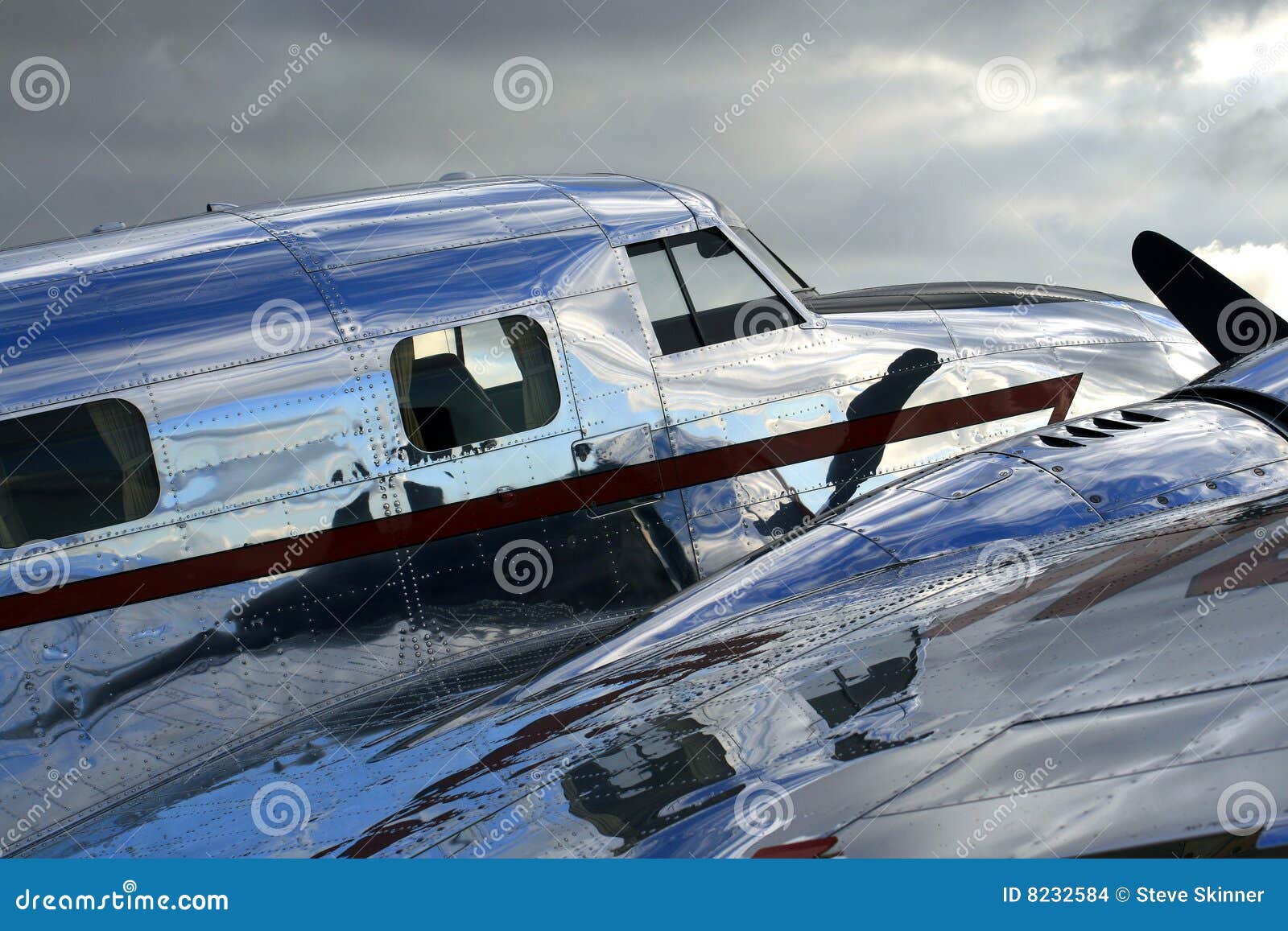 Shiny Vintage Aircraft stock photo. Image of airplane - 8232584
