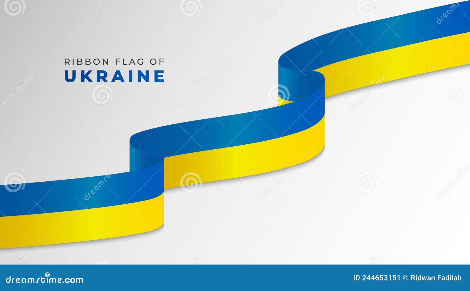 Shiny and Wavy Ribbon Flag of Ukraine Stock Vector - Illustration of ...