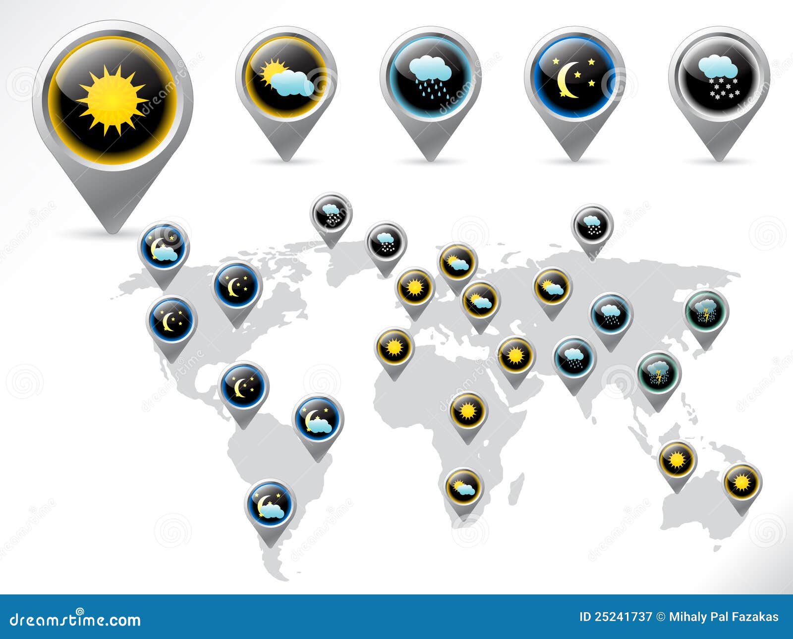 Shiny weather icon set stock vector. Illustration of glow - 25241737