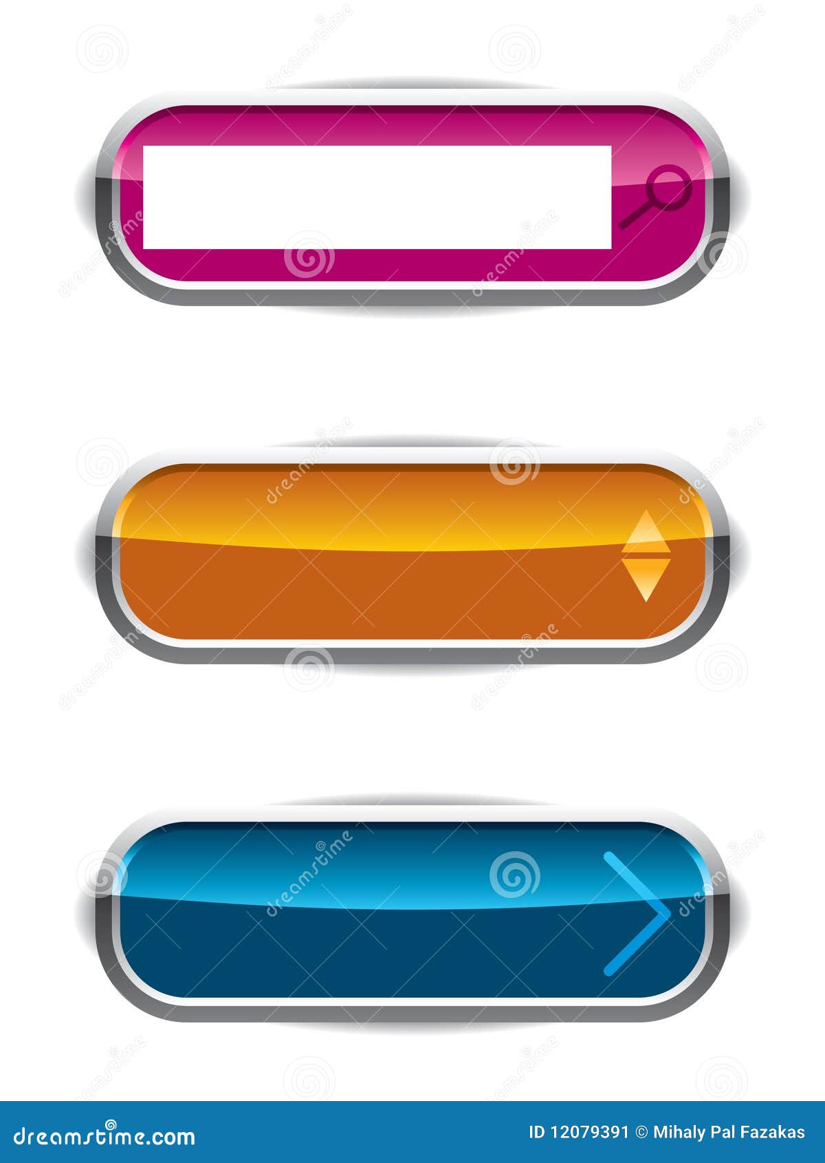 Shiny web buttons stock vector. Illustration of sign - 12079391