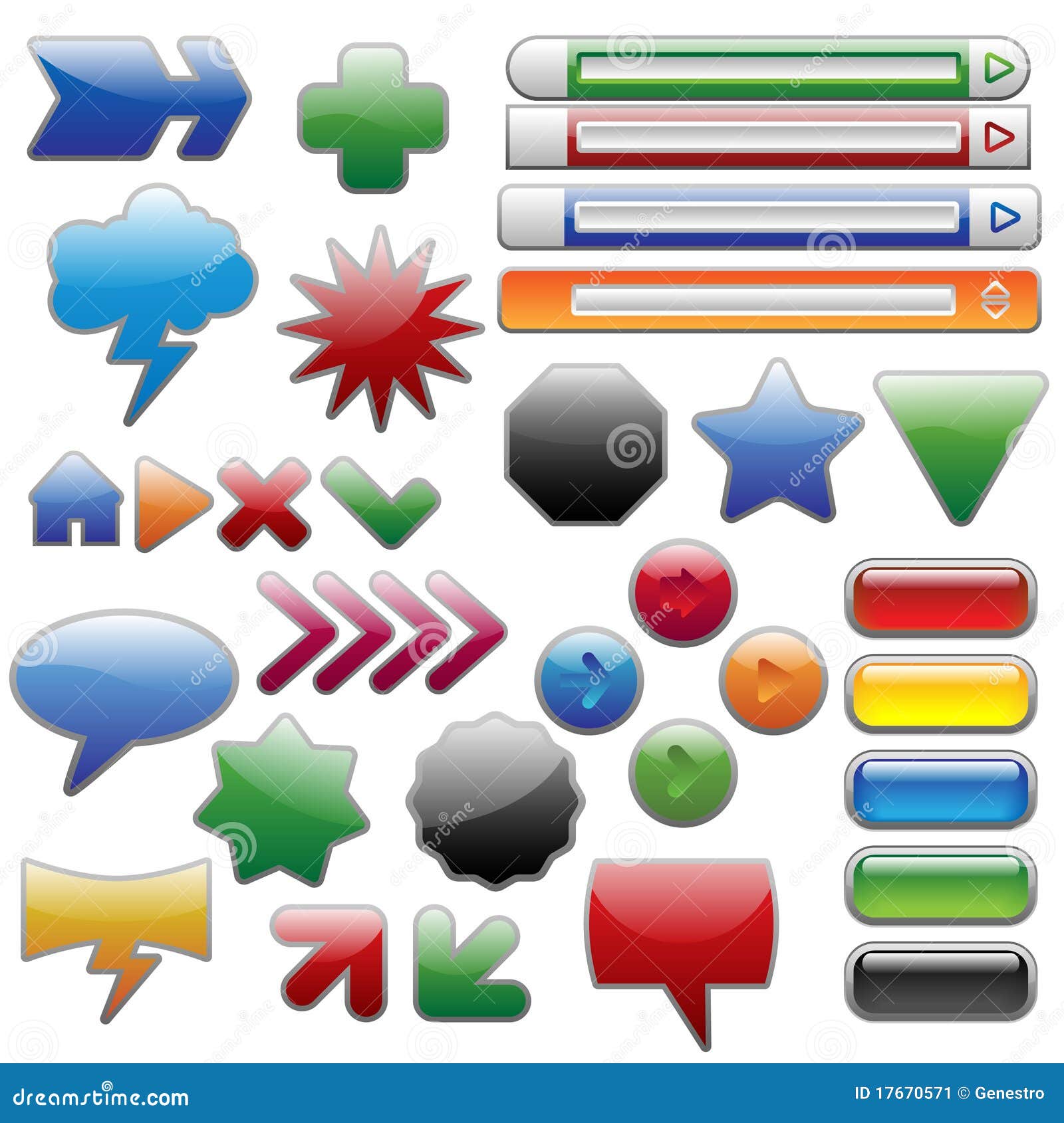 Shiny Web Elements Collection Stock Vector - Illustration of shadow, purple: 17670571