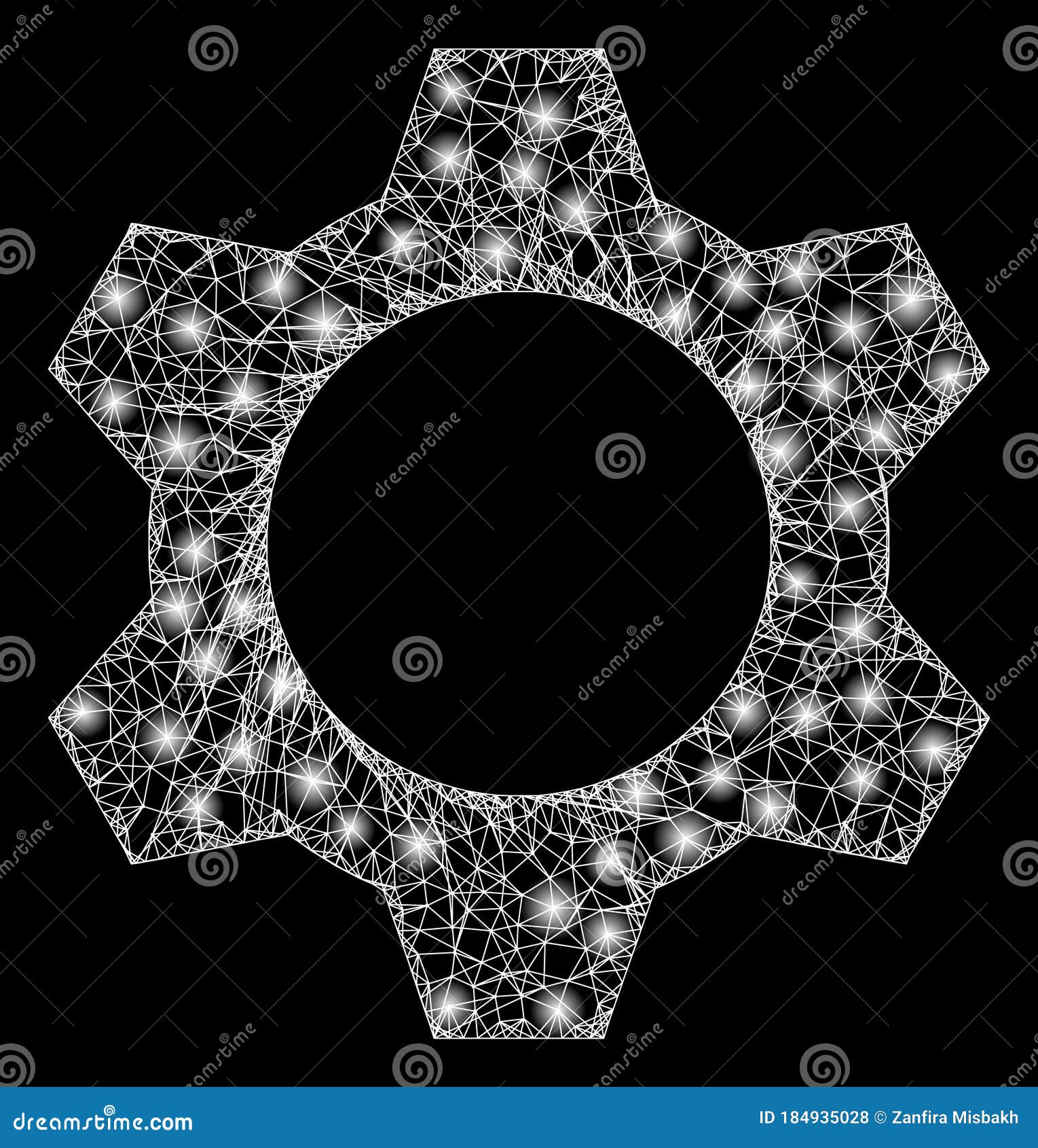 Bright Web Network Cog with Light Spots Stock Vector - Illustration of ...