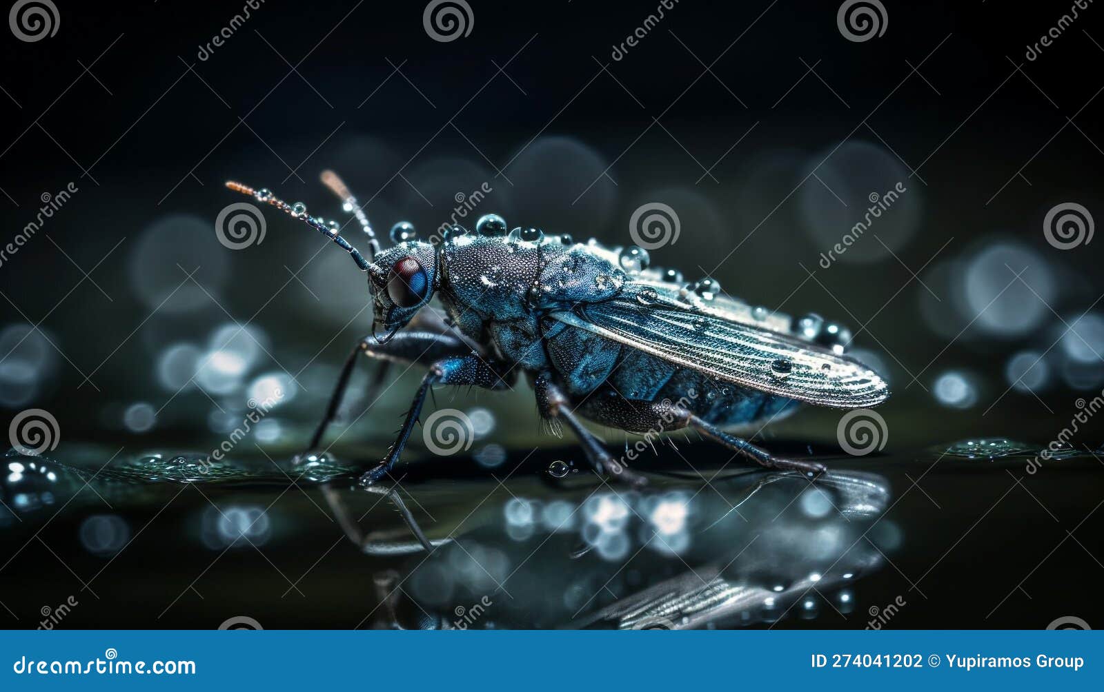 Shiny Weevil on Dewy Green Leaf Outdoors Generated by AI Stock Photo ...