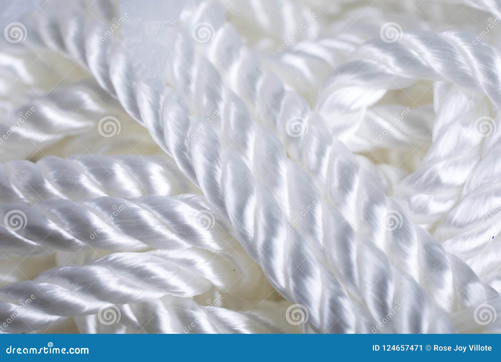 Shiny White Rope Background Stock Image - Image of hawser, polythene ...