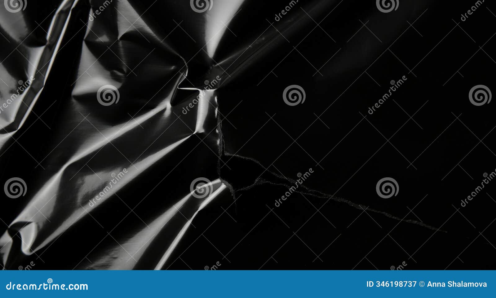 Shiny Wrinkled Black Plastic Texture with Light Reflection Stock Image ...