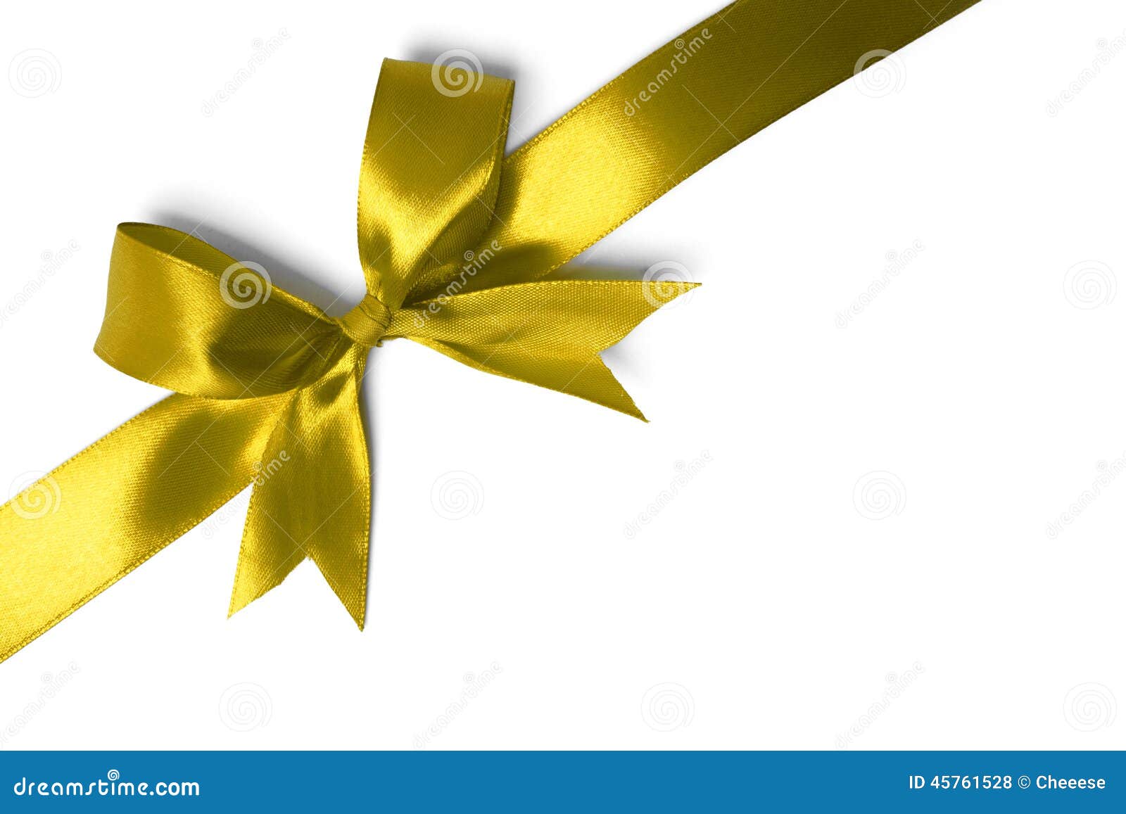 Shiny Yellow Satin Ribbon on White Background Stock Photo - Image of ...