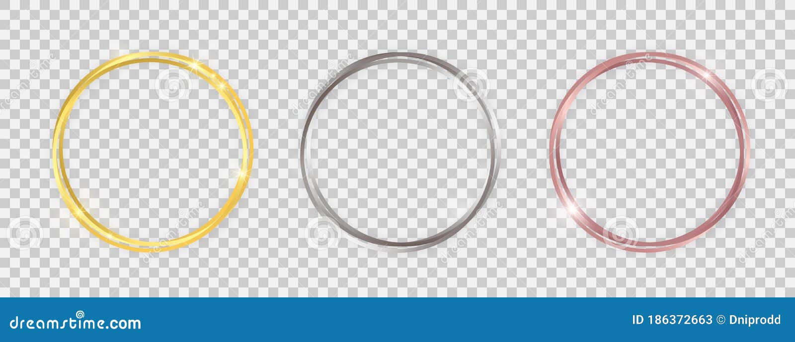 Round Shiny Frames with Glowing Effects Stock Vector - Illustration of ...