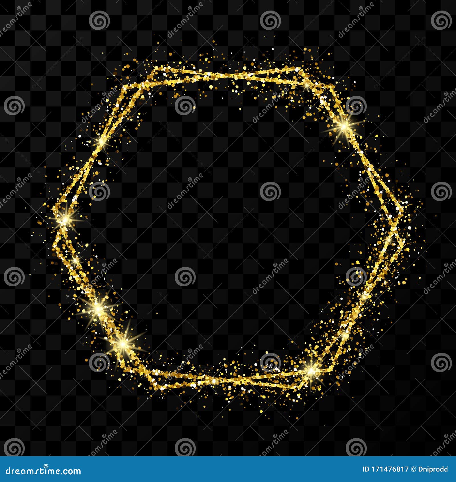 Gold double hexagon frame stock vector. Illustration of geometric ...
