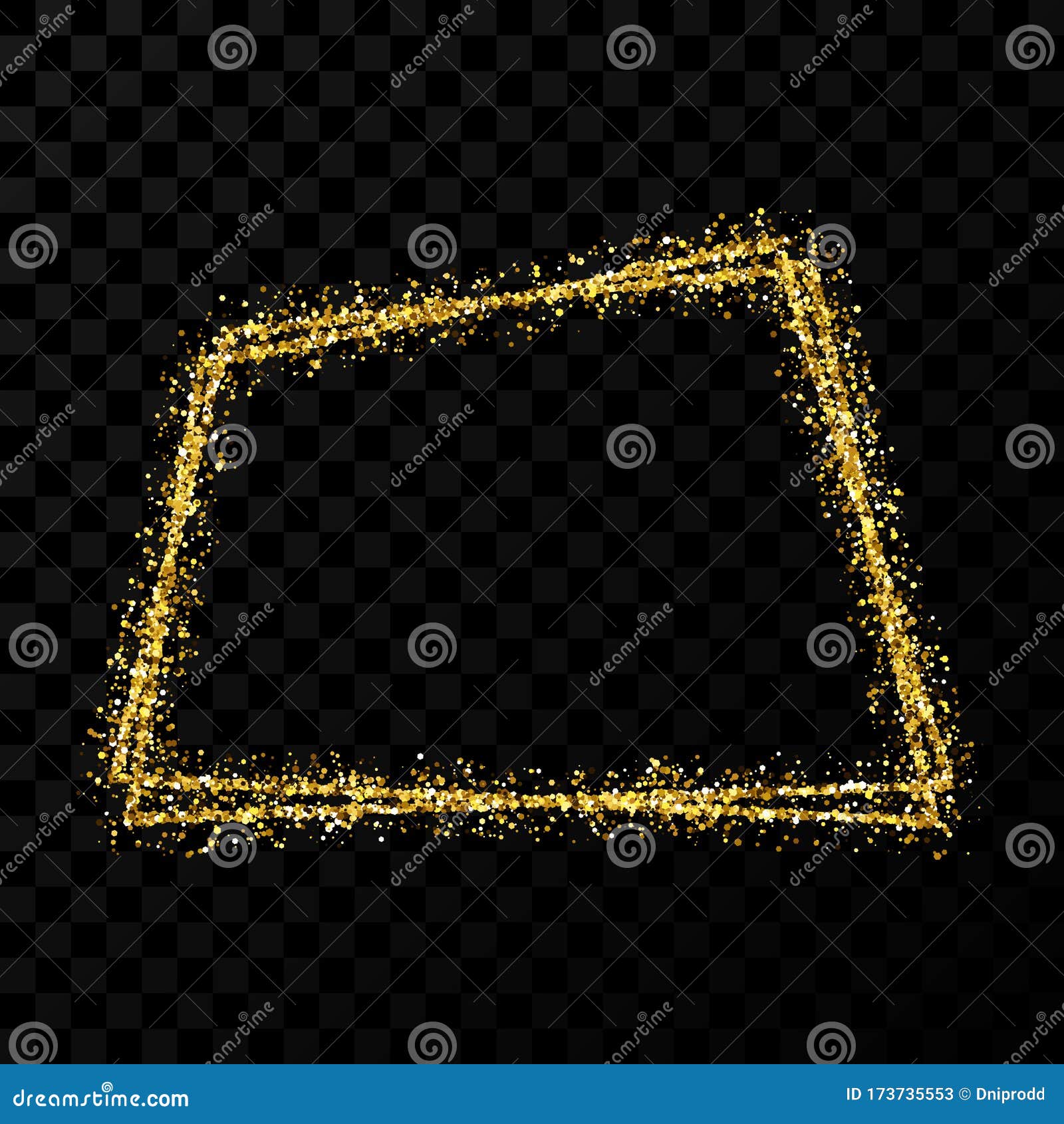 Gold Shiny Double Trapezoid Frame with Light Effects Stock Vector ...