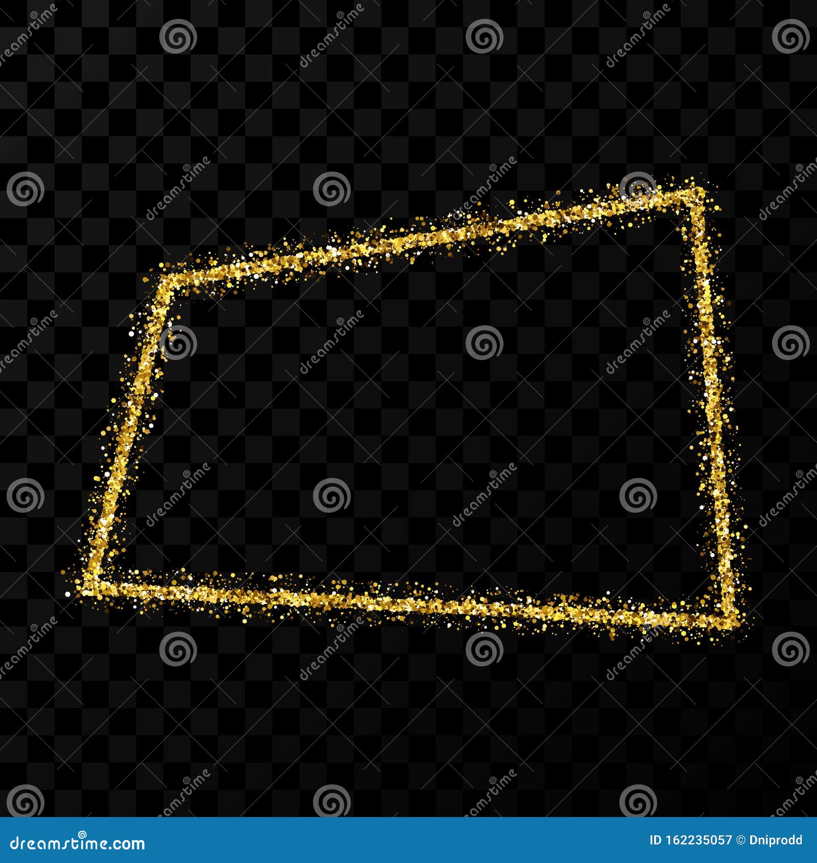 Gold Glitter Frame with Shiny Sparkles Stock Vector - Illustration of ...