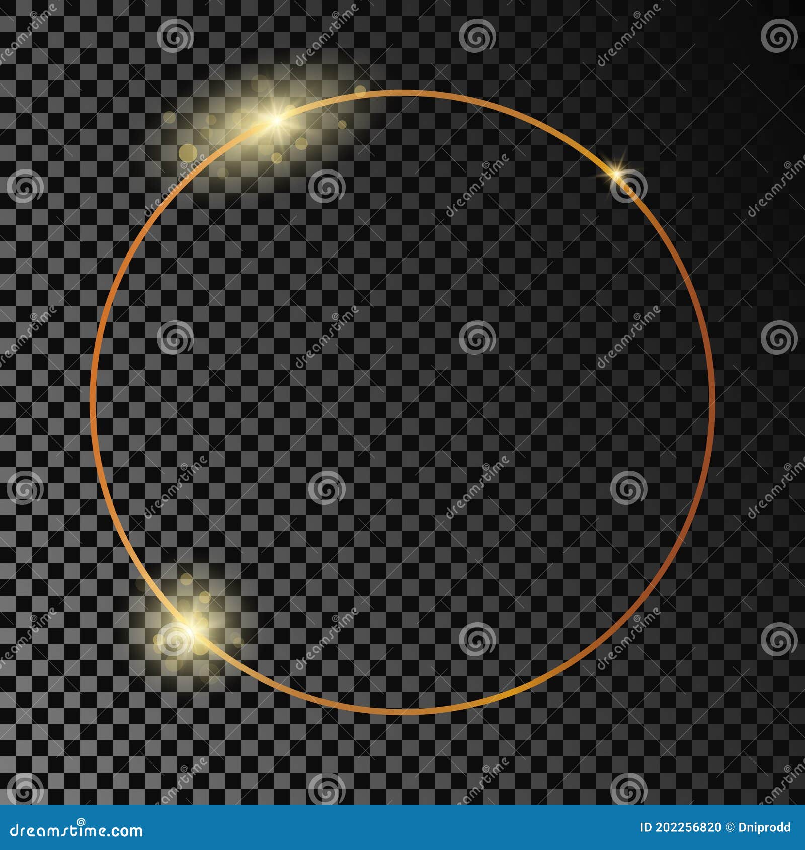 Gold glowing circle frame stock vector. Illustration of circular ...