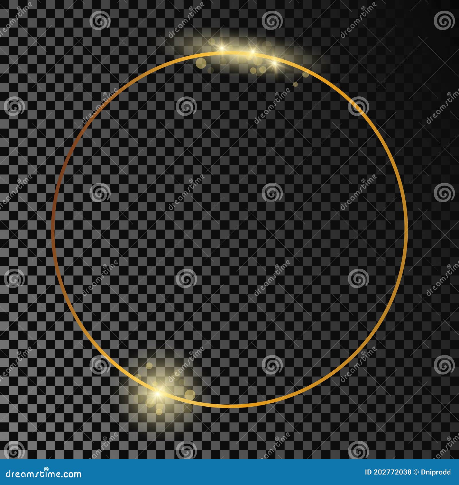 Gold glowing circle frame stock vector. Illustration of gold - 202772038