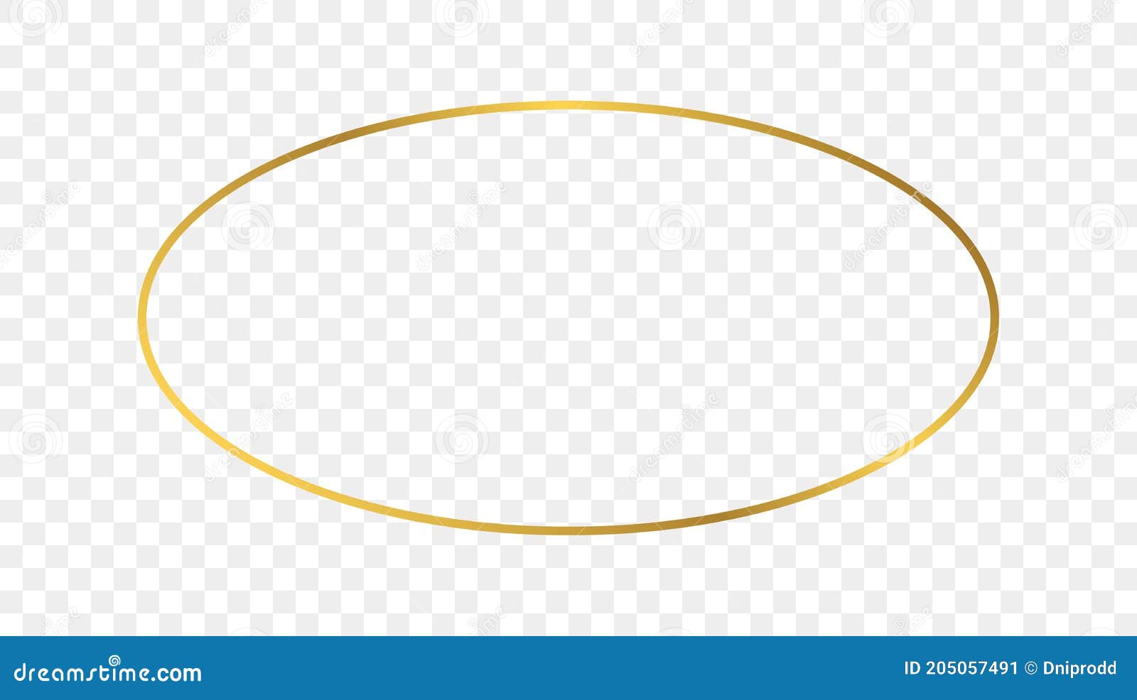 Gold Glowing Oval Shape Frame Isolated on Transparent Background Stock ...