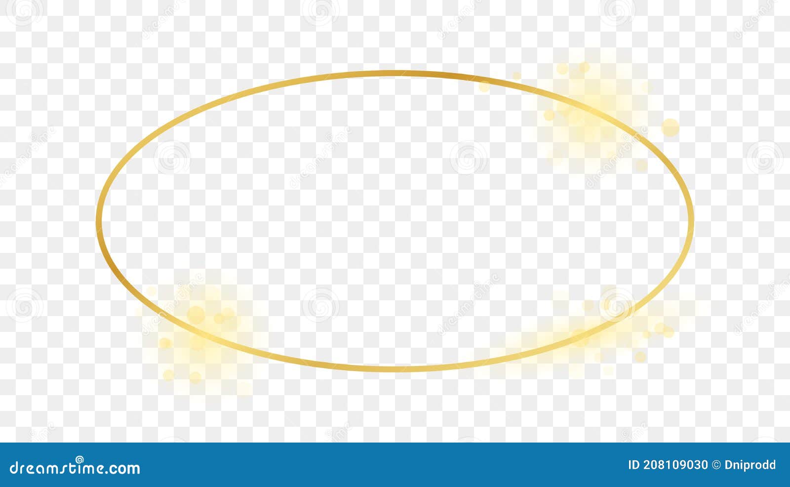 Gold Glowing Oval Shape Frame Stock Vector - Illustration of antique ...