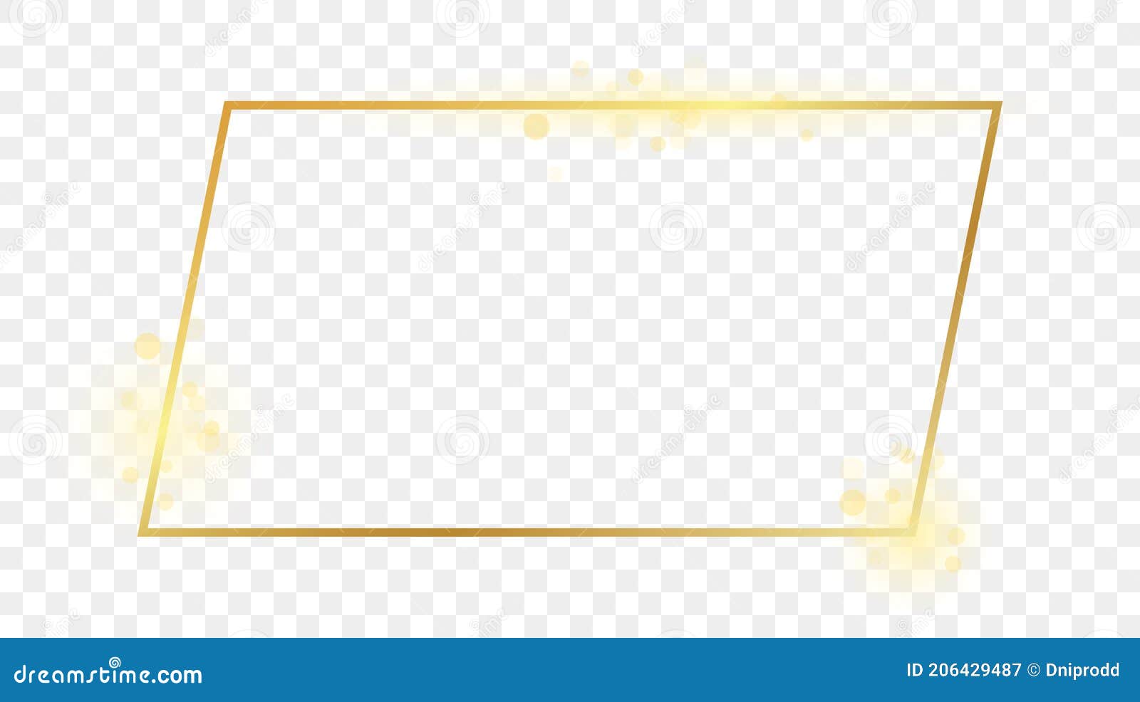 Gold Glowing Rectangular Shape Frame Stock Vector - Illustration of ...