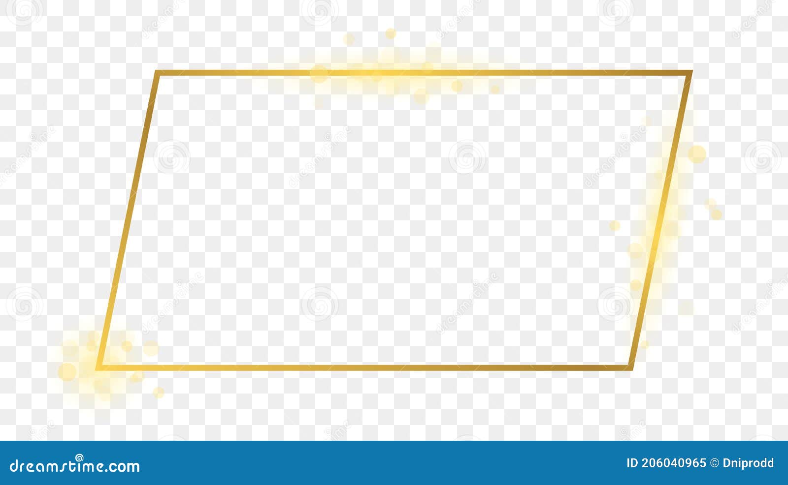Gold Glowing Rectangular Shape Frame Stock Vector - Illustration of ...