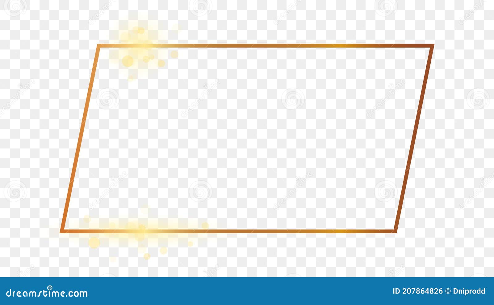 Gold Glowing Rectangular Shape Frame Stock Vector - Illustration of ...