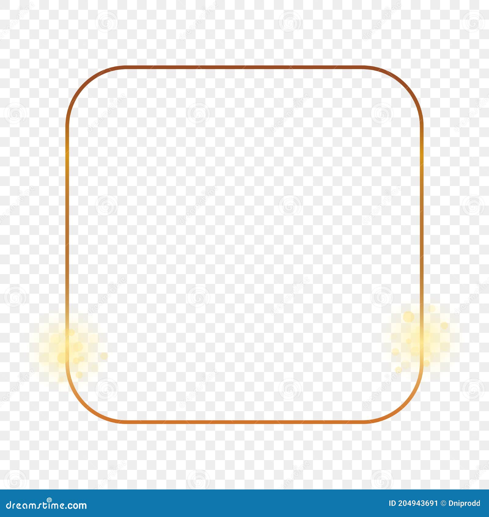 Gold Glowing Rounded Square Frame Stock Vector - Illustration of card ...
