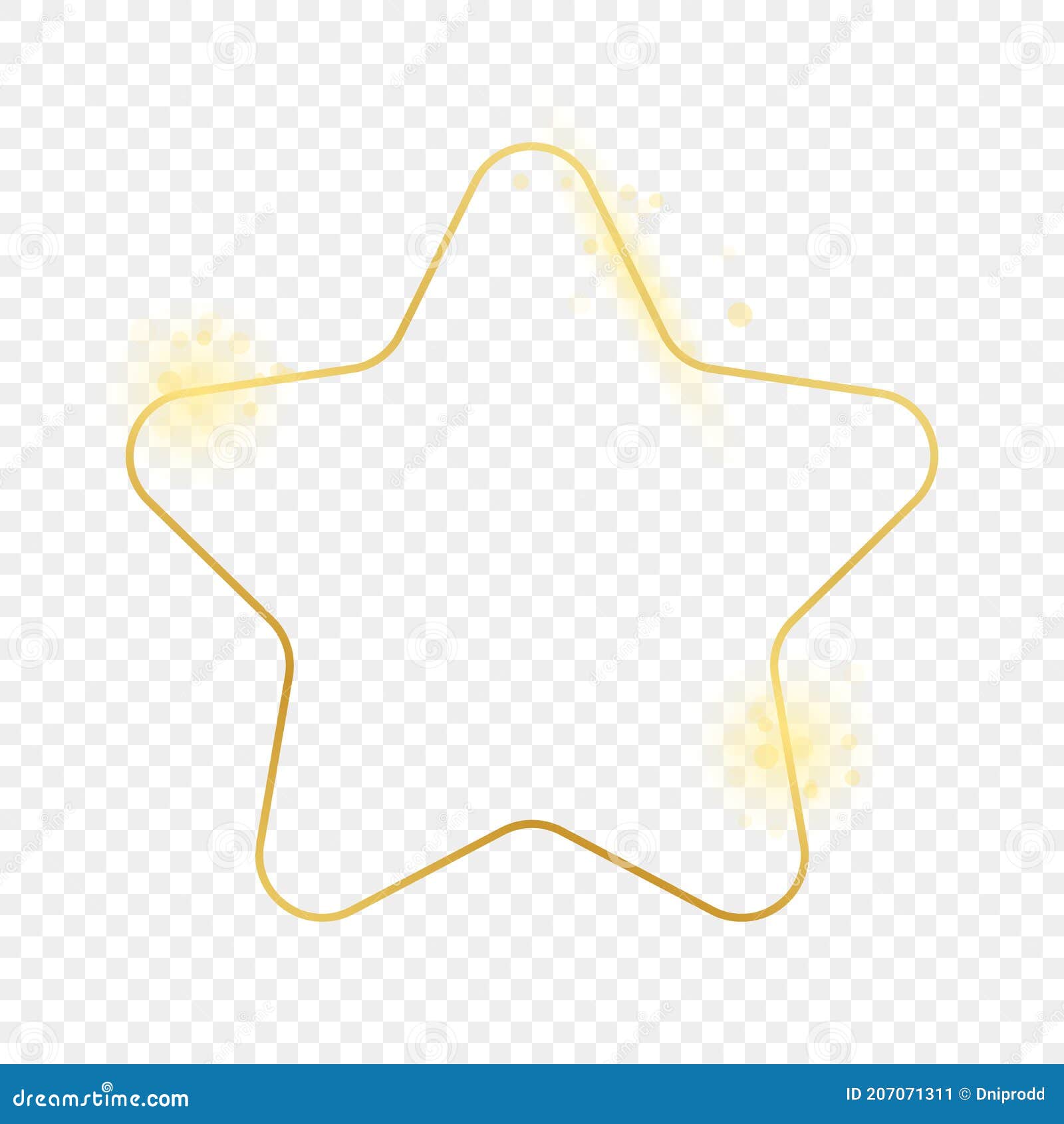 Gold Glowing Rounded Star Shape Frame Stock Vector - Illustration of ...