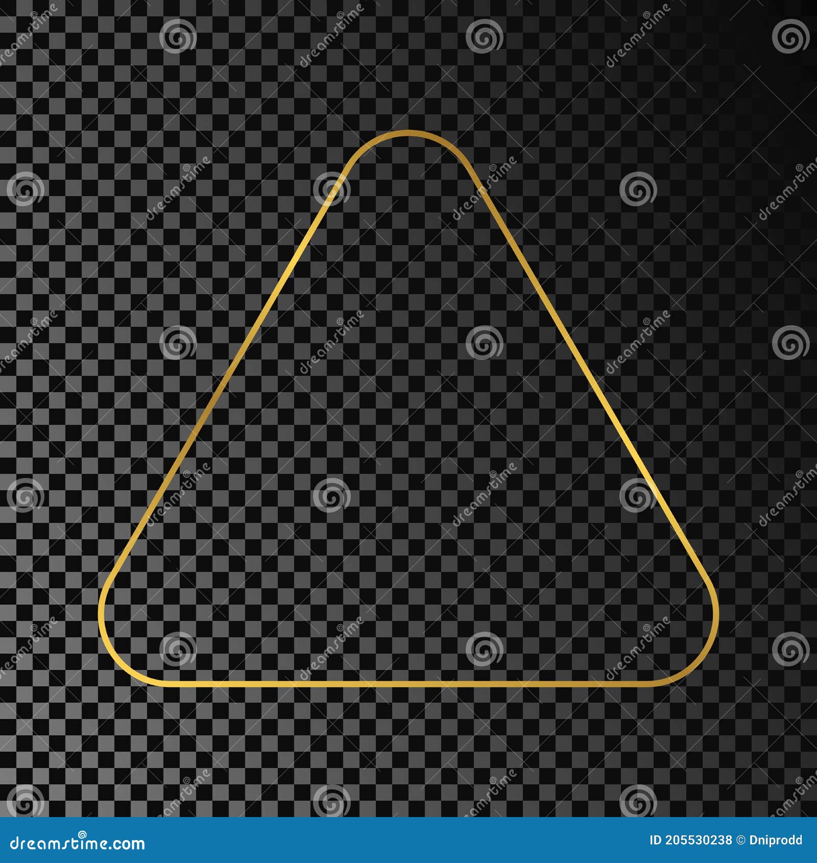Gold Glowing Rounded Triangle Frame Stock Vector - Illustration of fire ...