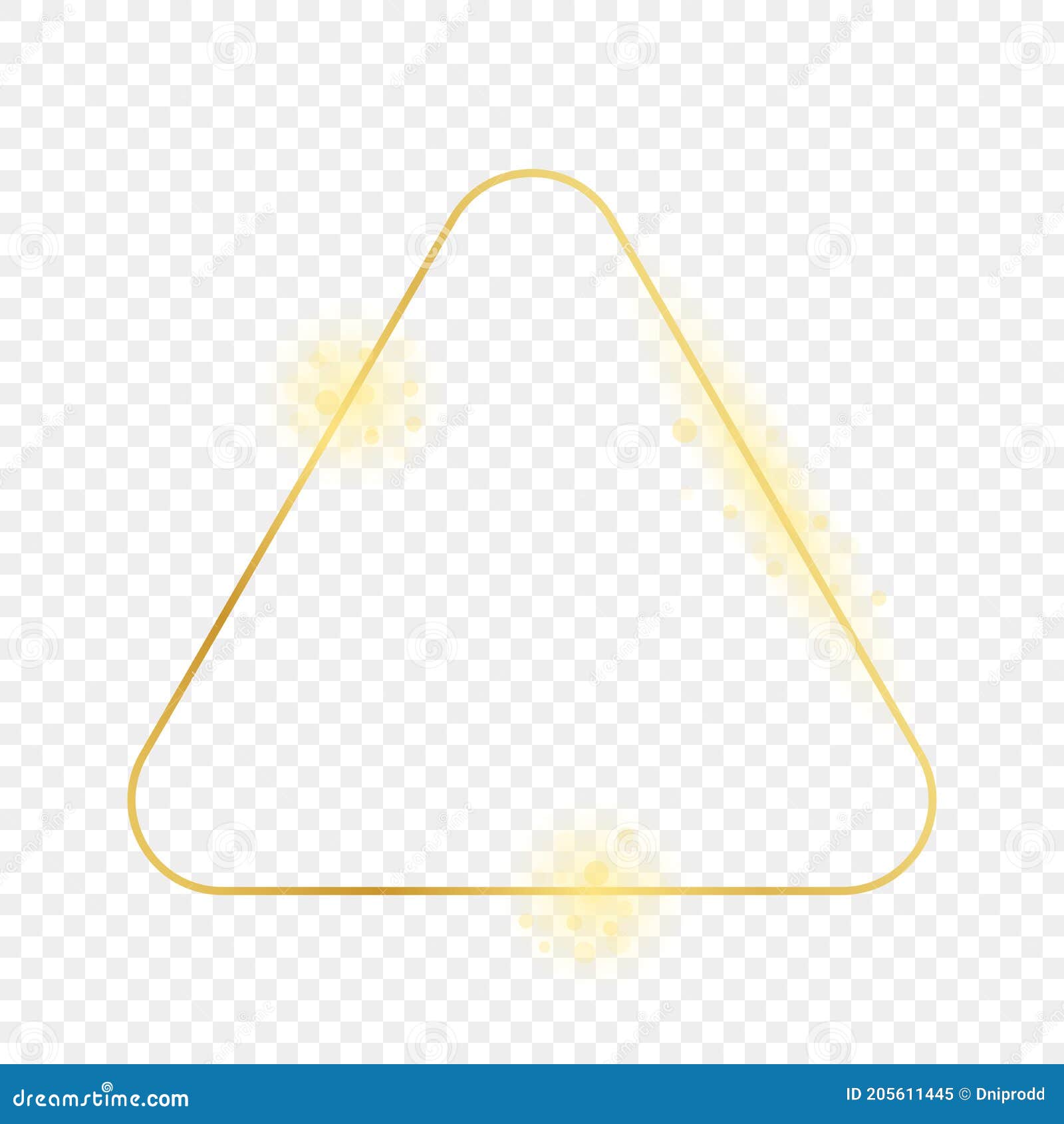 Gold Glowing Rounded Triangle Frame Stock Vector - Illustration of ...