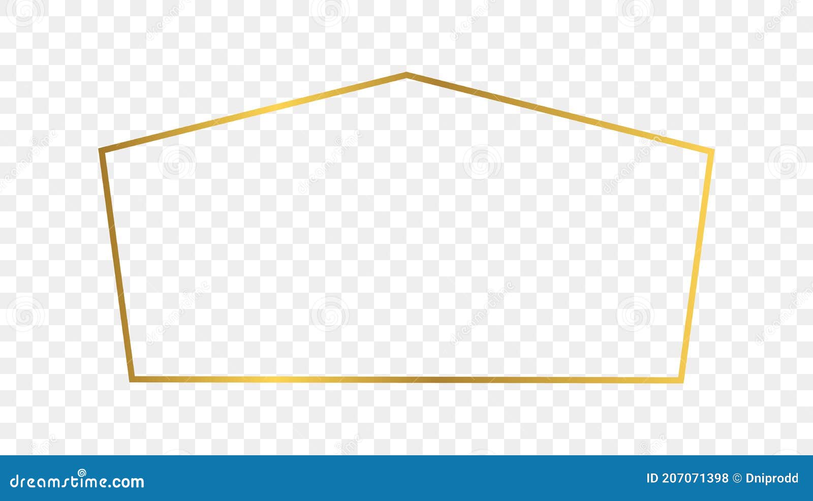 Gold Glowing Tetragon Shape Frame Vector Illustration | CartoonDealer ...