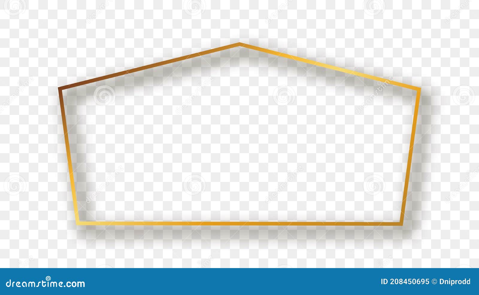 Gold Glowing Tetragon Shape Frame with Shadow Stock Vector ...