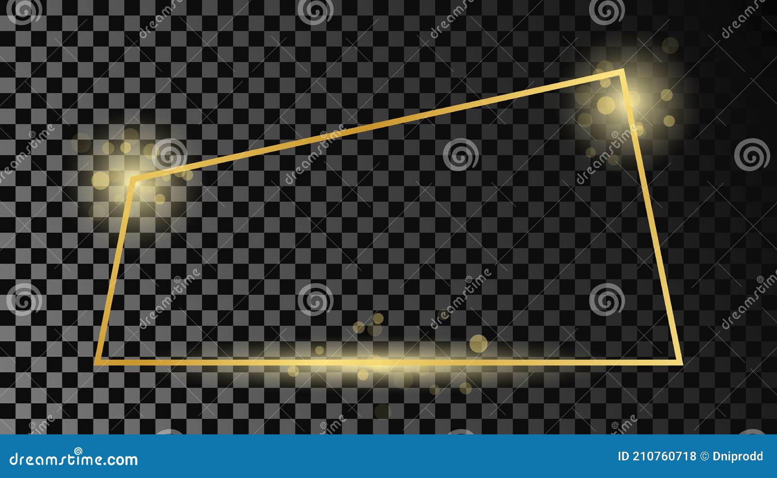 Gold Glowing Trapezoid Shape Frame Stock Vector - Illustration of ...