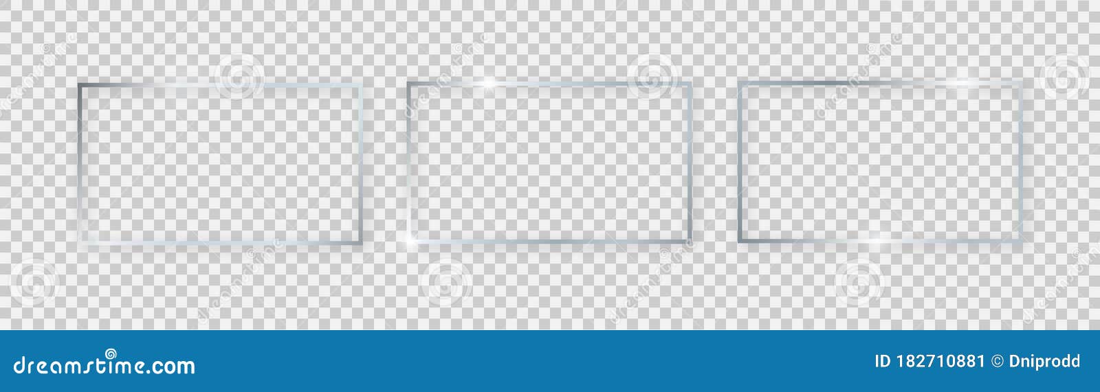 Rectangular Shiny Frames with Glowing Effects Stock Vector ...