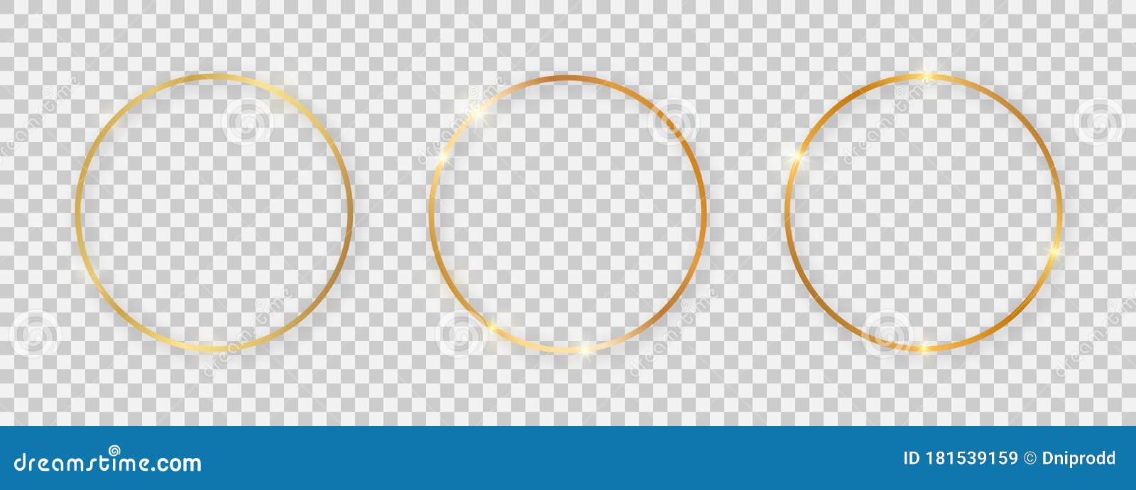 Round Shiny Frames with Glowing Effects Stock Vector - Illustration of ...