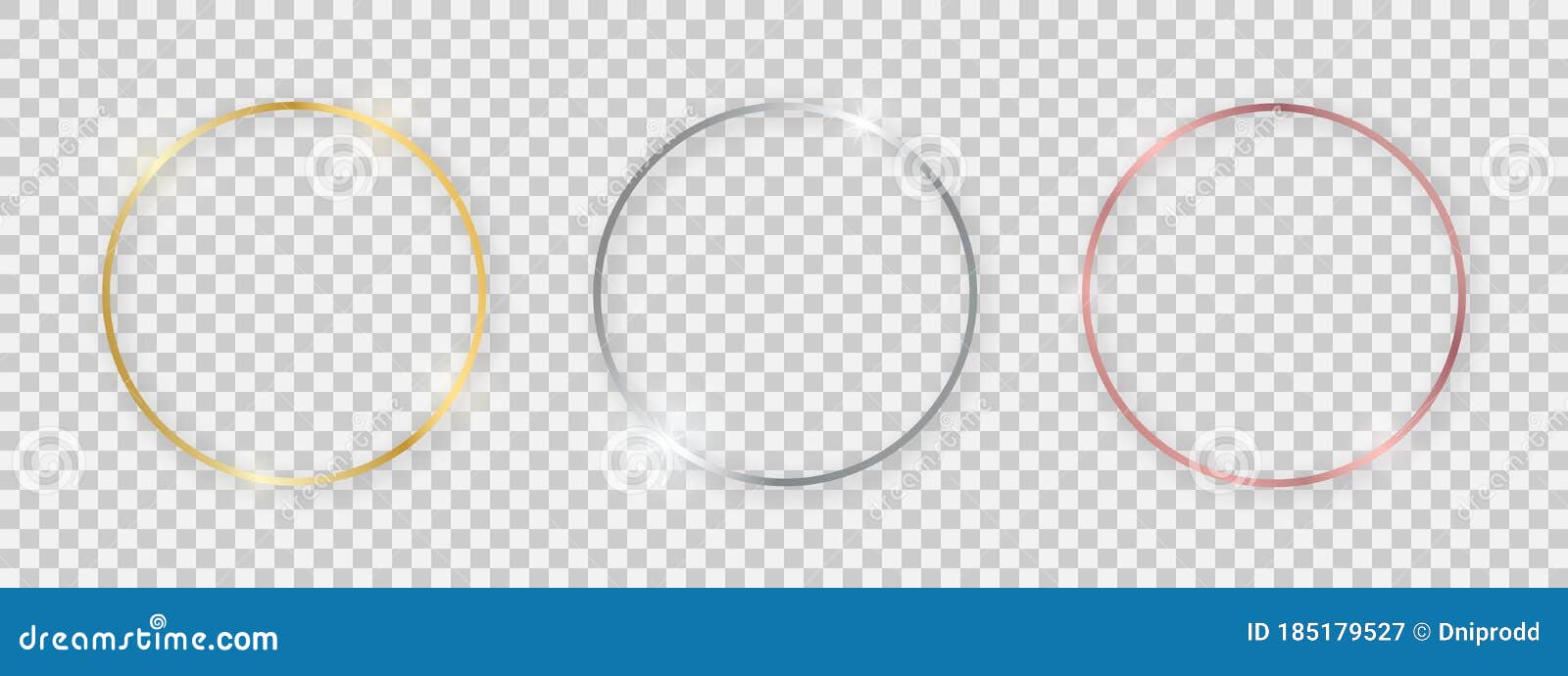 Round Shiny Frames with Glowing Effects Stock Vector - Illustration of ...