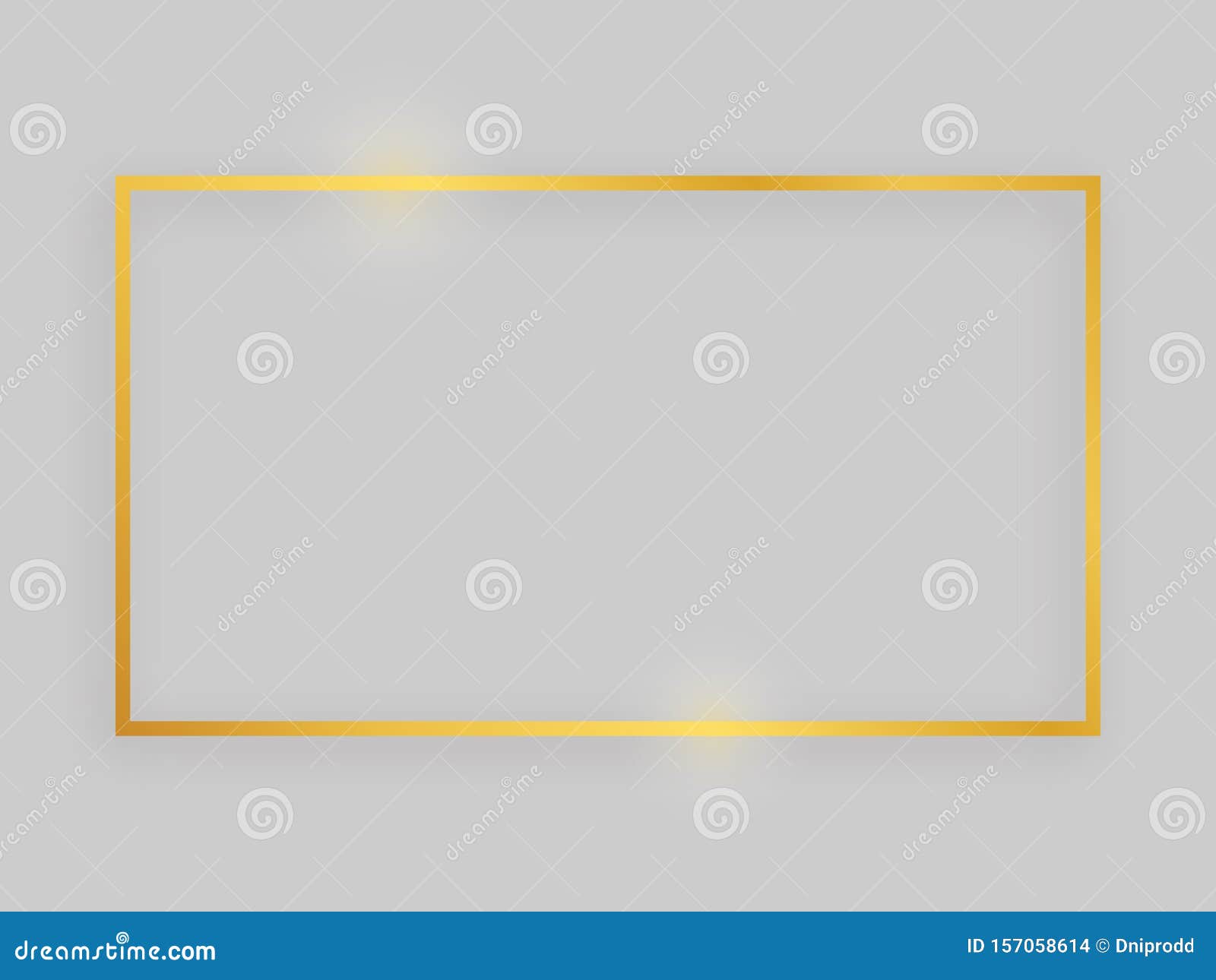 Gold Rectangular Frame. Vector Outline Thin Aesthetic Border For ...