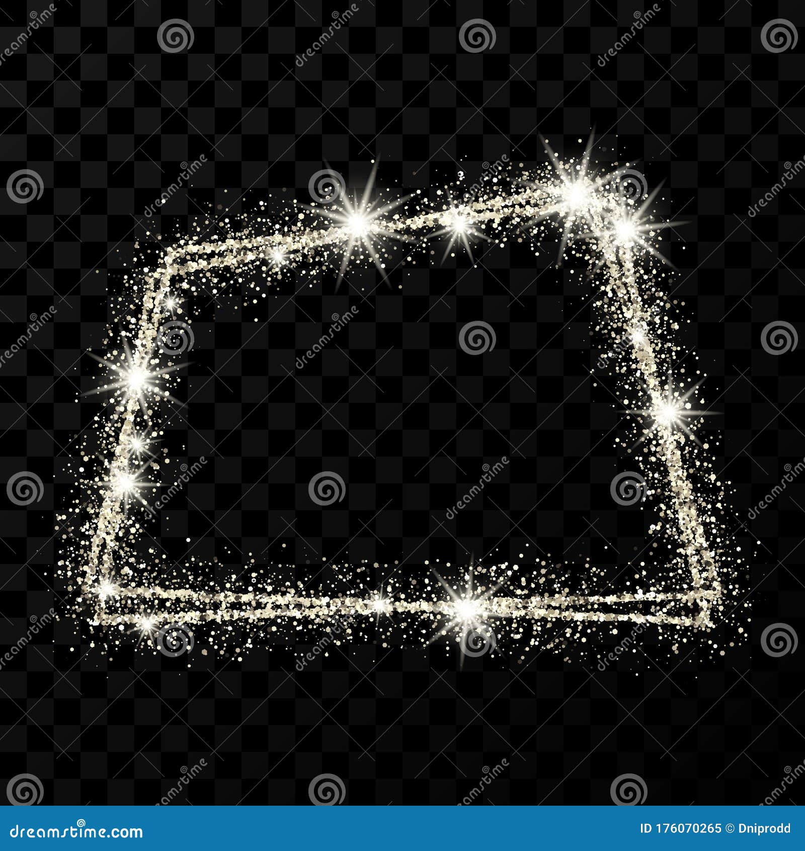 Silver Shiny Double Trapezoid Frame with Light Effects Stock Vector ...